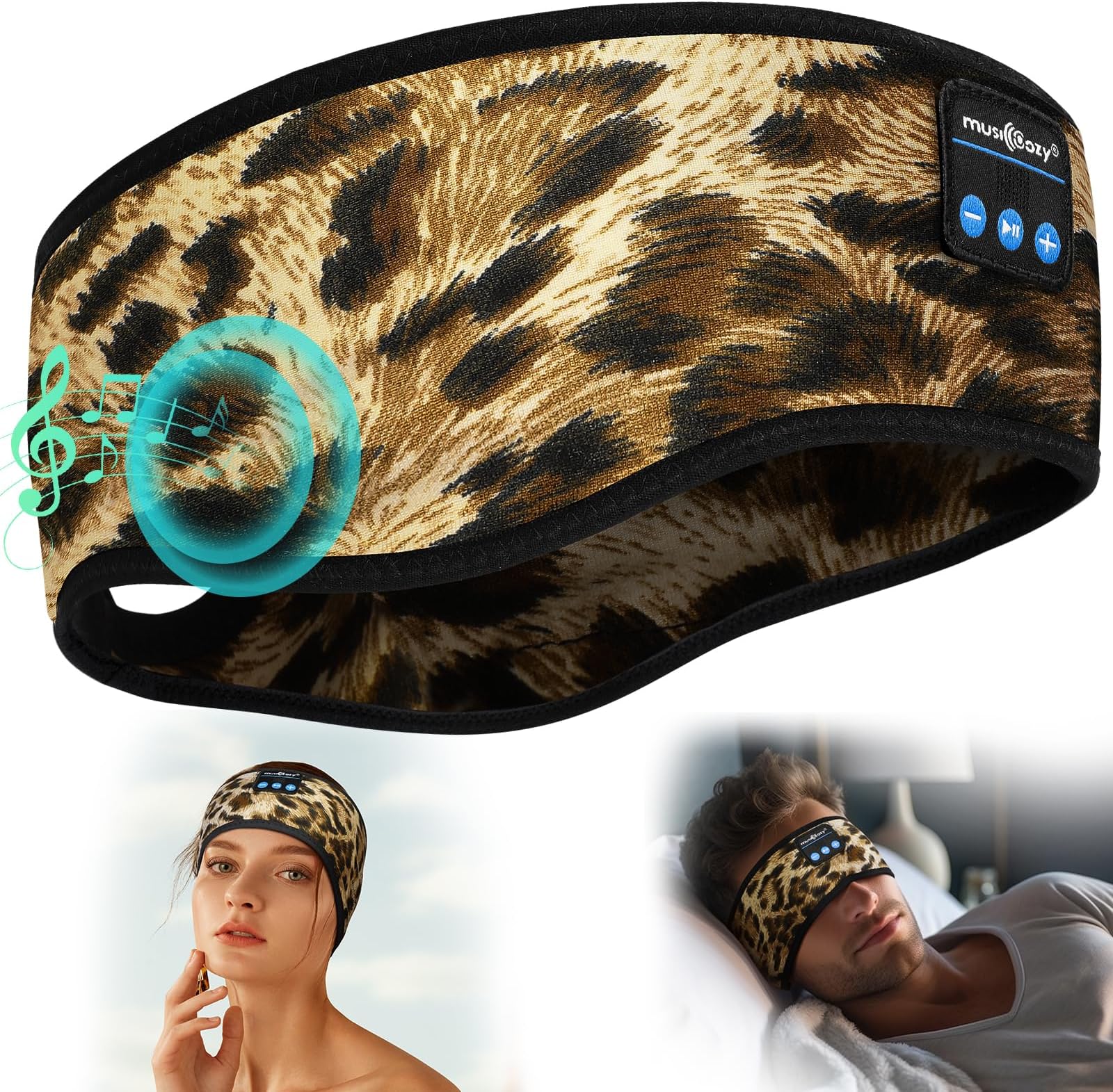 MUSICOZY Sleep Headphones Headband Bluetooth Soft Headphones for ...
