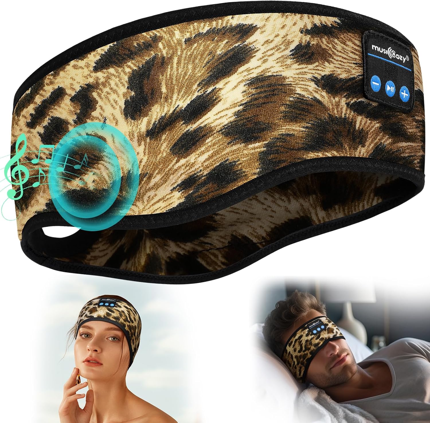 MUSICOZY Sleep Headphones Headband Bluetooth Soft Headphones for ...