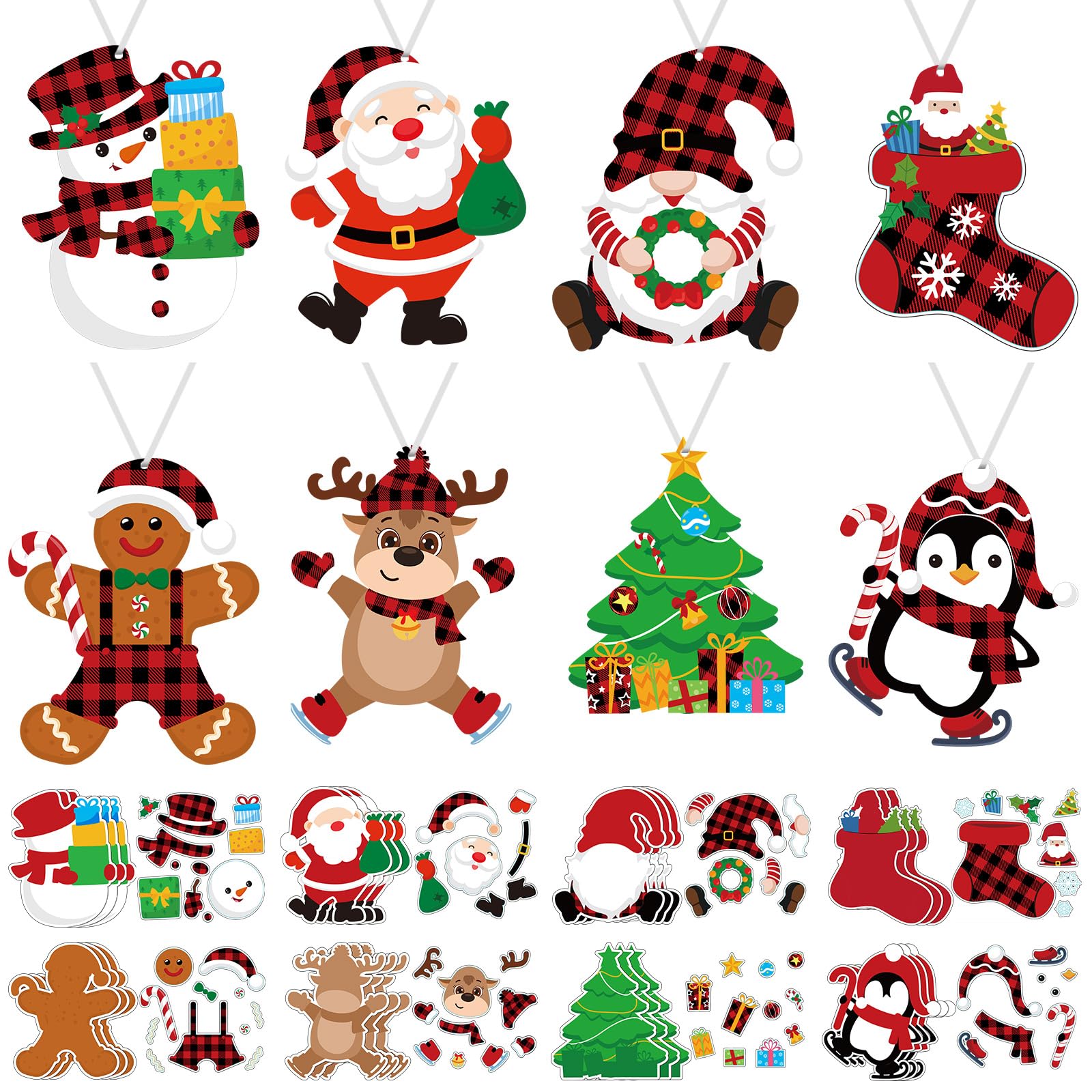 Amazon.com: Funrous 48 Pcs Christmas Crafts Kits for Kids, Christmas ...