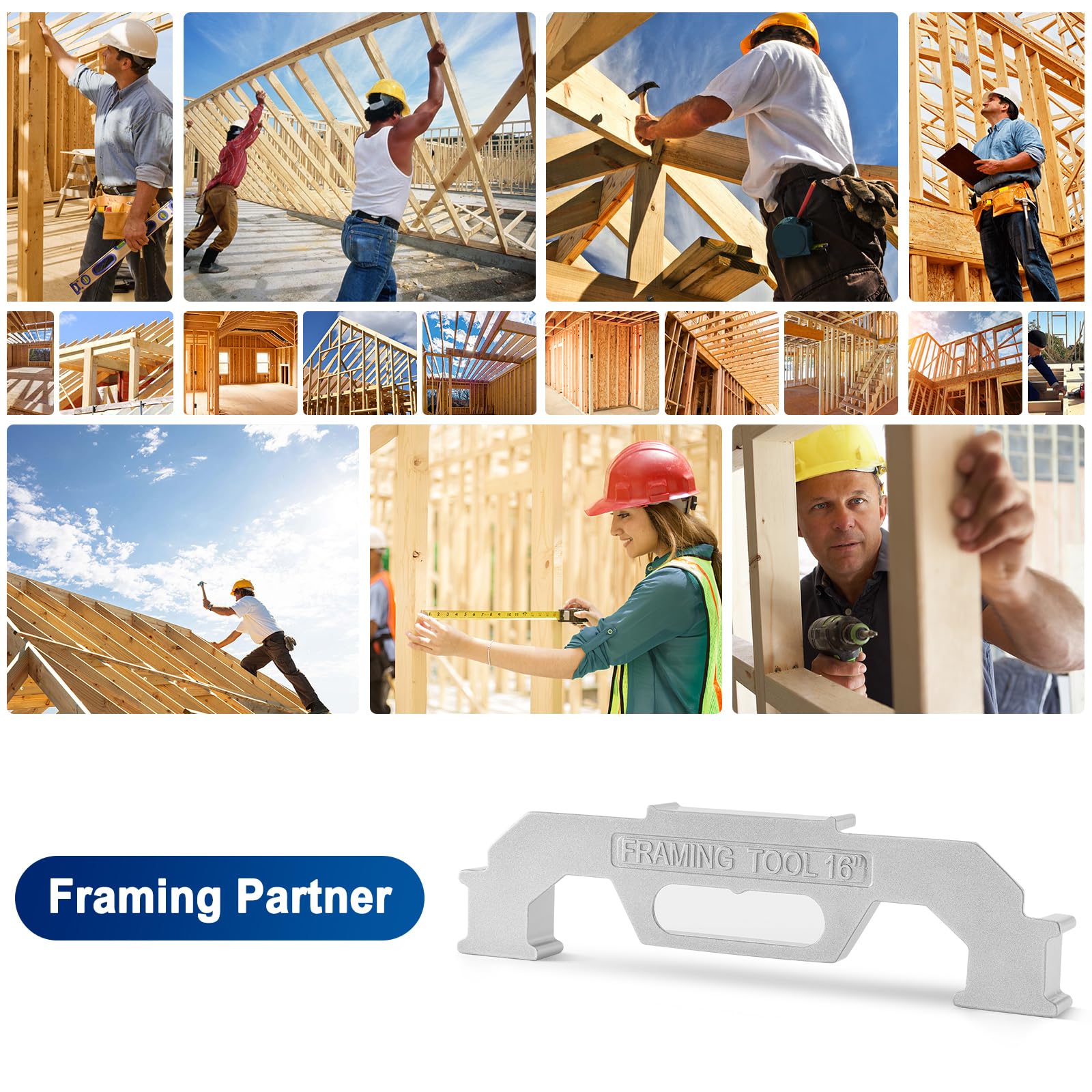 16 Inch Framing Tool,16'' Framing Stud Layout Tool,100% Cast Aluminum ...