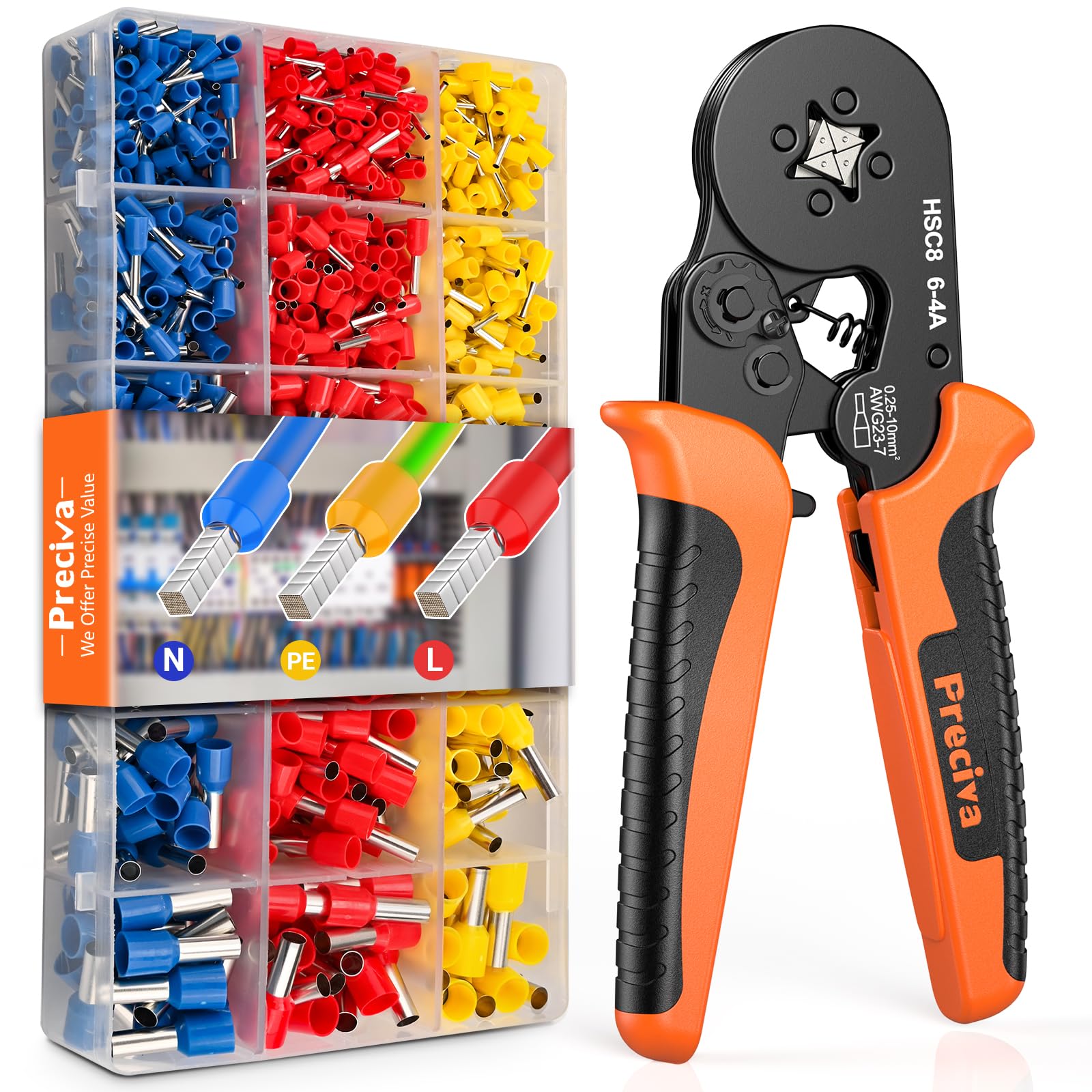 Snapklik.com : Preciva Ferrule Crimping Tool Kit, Ferrule Crimper Plier ...
