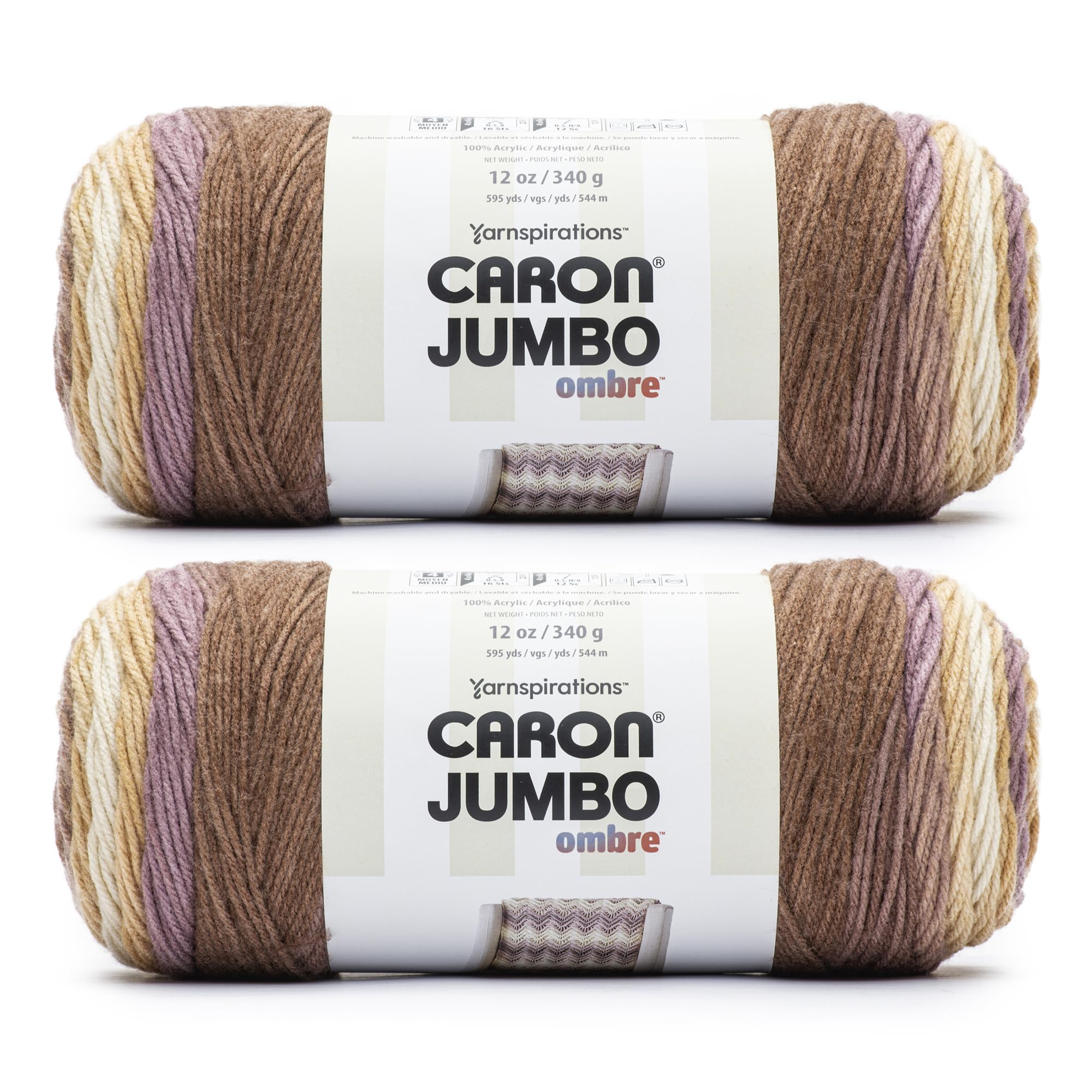 Amazon.com: Caron Jumbo Ombre Seashell Yarn - 2 Pack of 12oz/340g ...