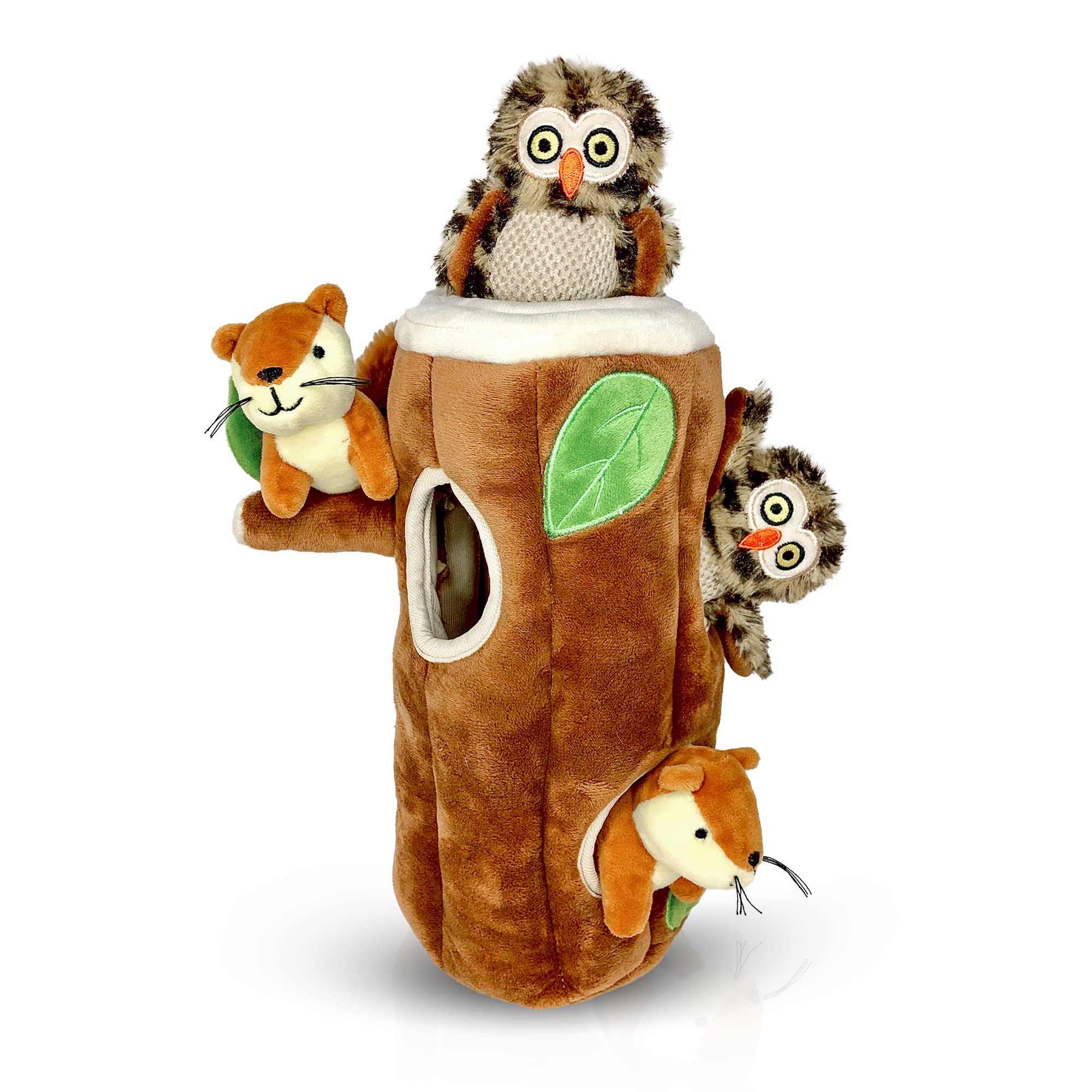 Buy Pawaza - Interactive Squeaky Stuffed Squirrel and Owl Hide and Seek ...