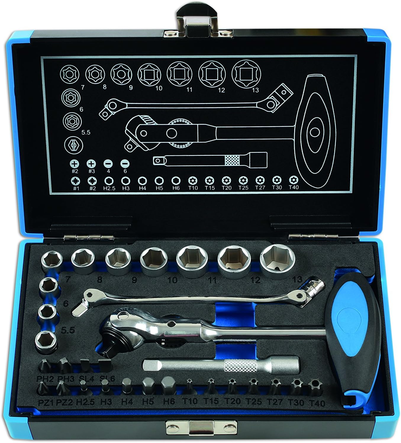 Laser 6916 Roto Lock Socket and Bit Set 1/4"D 31pc - Amazon.com
