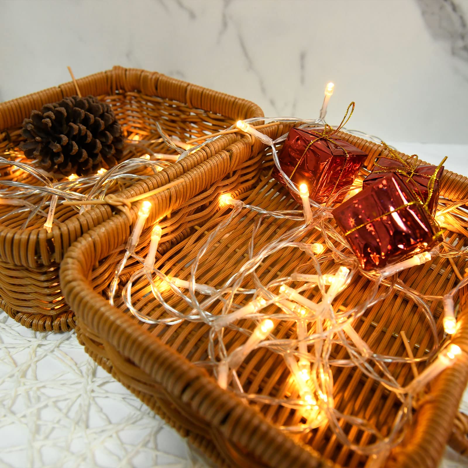 Battery Operated Lighted Baskets Bethlehem Lights 18" Hanging Basket