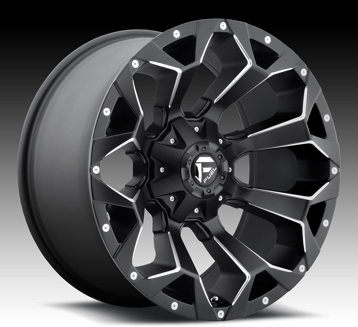 Amazon.com: Fuel D546 Assault 15x8 6x139.7/6x5.5" -16mm Black/Milled ...