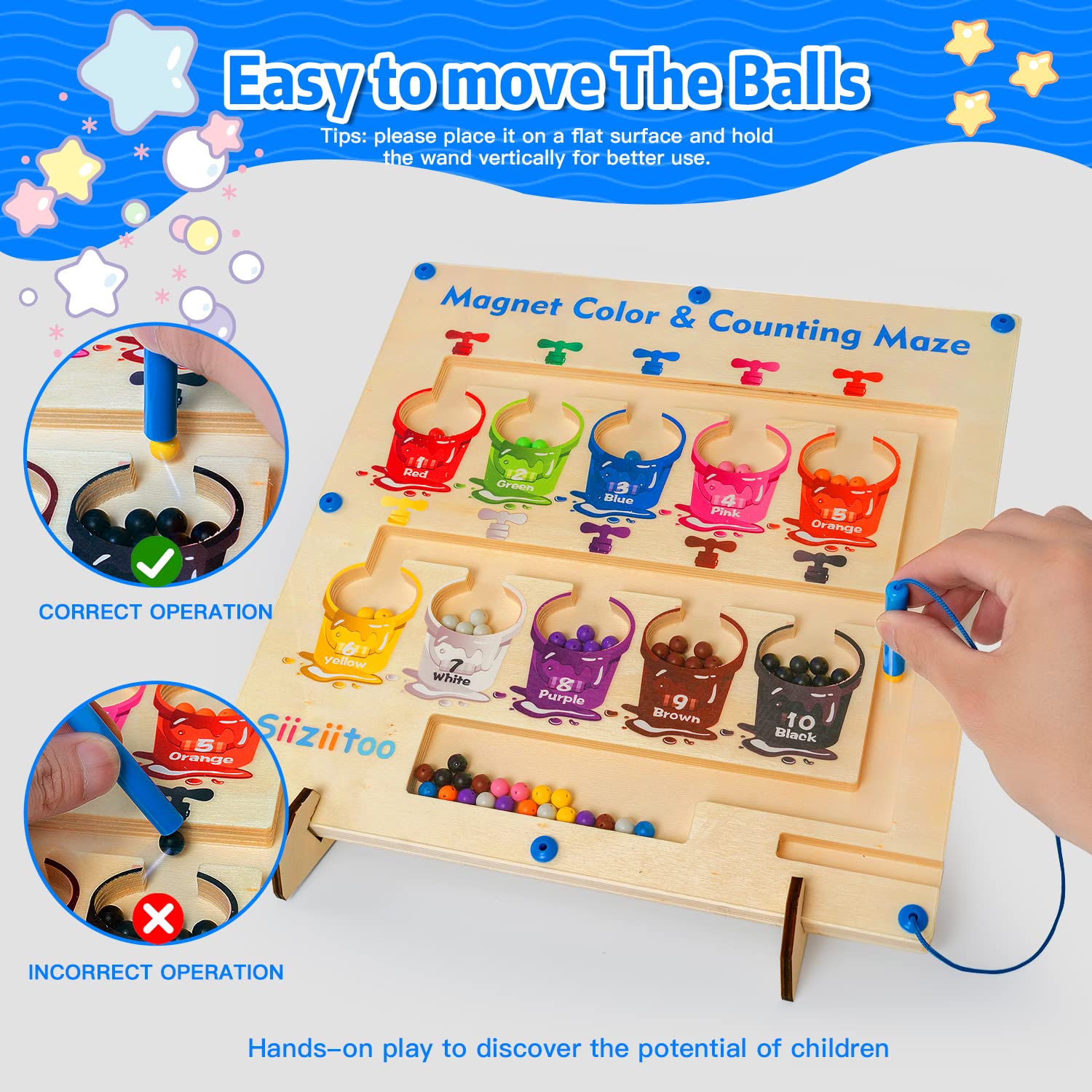 Snapklik.com : Magnetic Number Maze For Kids Ages 3-5 - Wooden Color ...