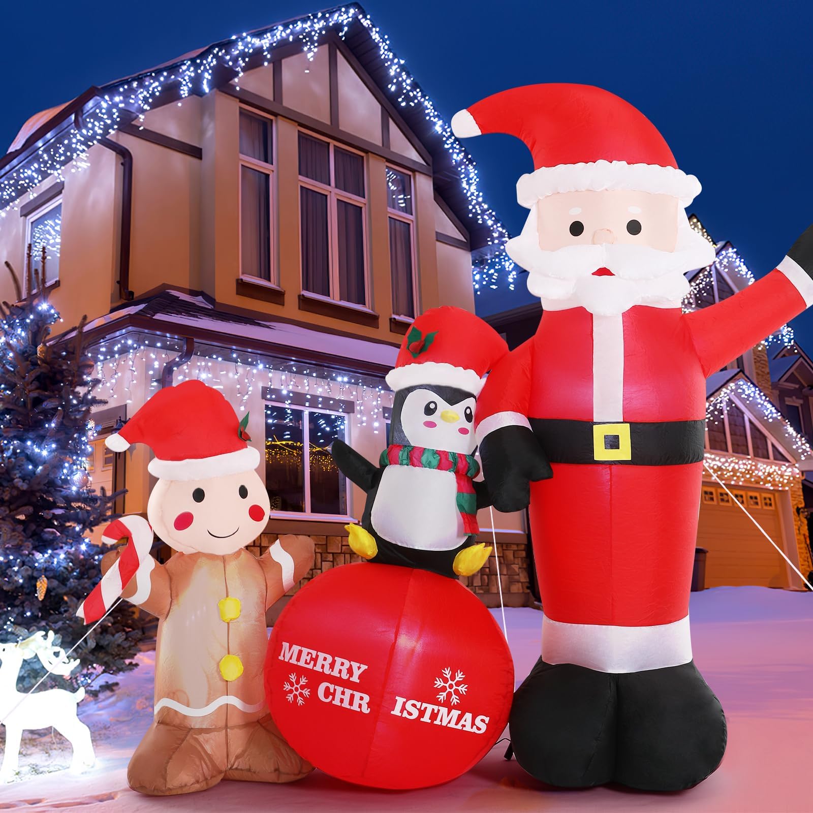 Amazon.com: Jhua 6.6ft Christmas Inflatables Outdoor Decorations with ...