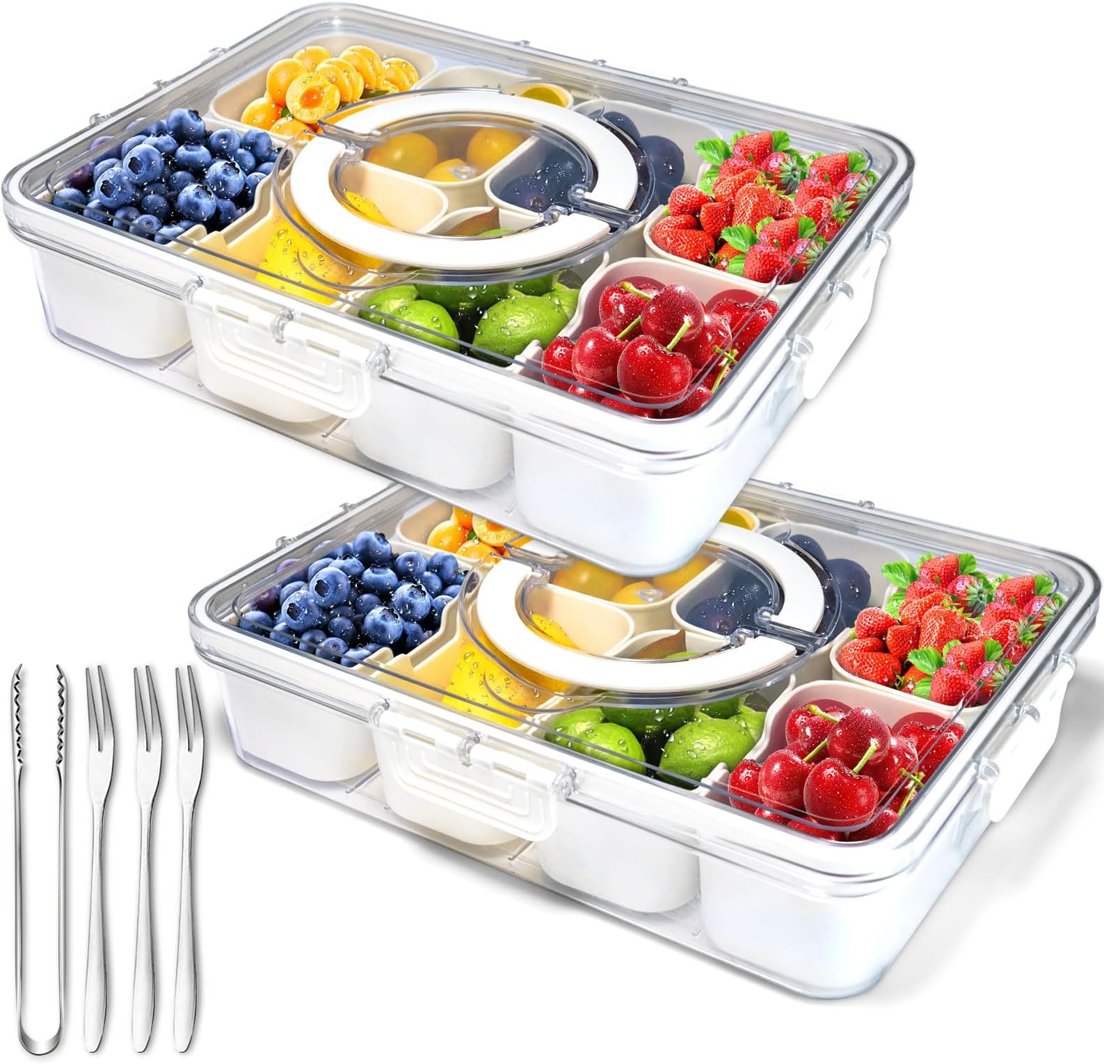 Amazon.com | Trust Bliss Snackle Box Container, Premium 2-Pack Divided ...