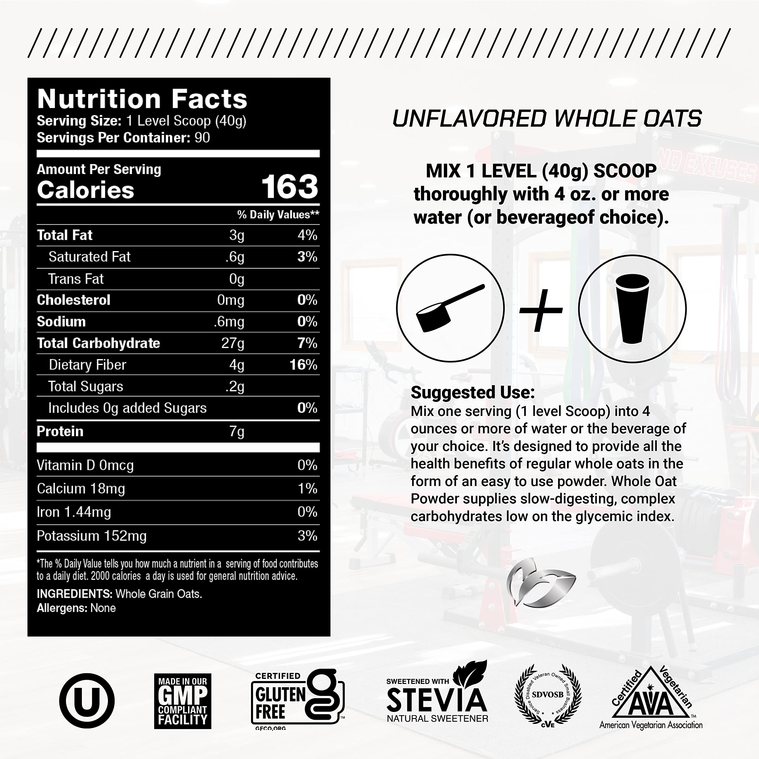 Snapklik.com : Muscle Feast Whole Oat Powder All Natural Complex Carb ...