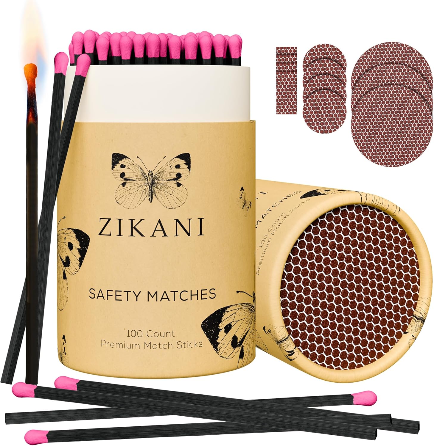 Amazon.com: ZIKANI 4-Inch Fancy Decorative Matches + Striker Pad (100 ...