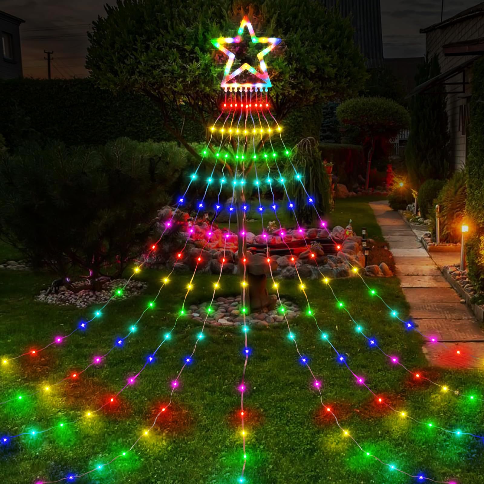 Amazon.com : PUHONG Christmas Decoration Star Flowing Multicolor Color ...