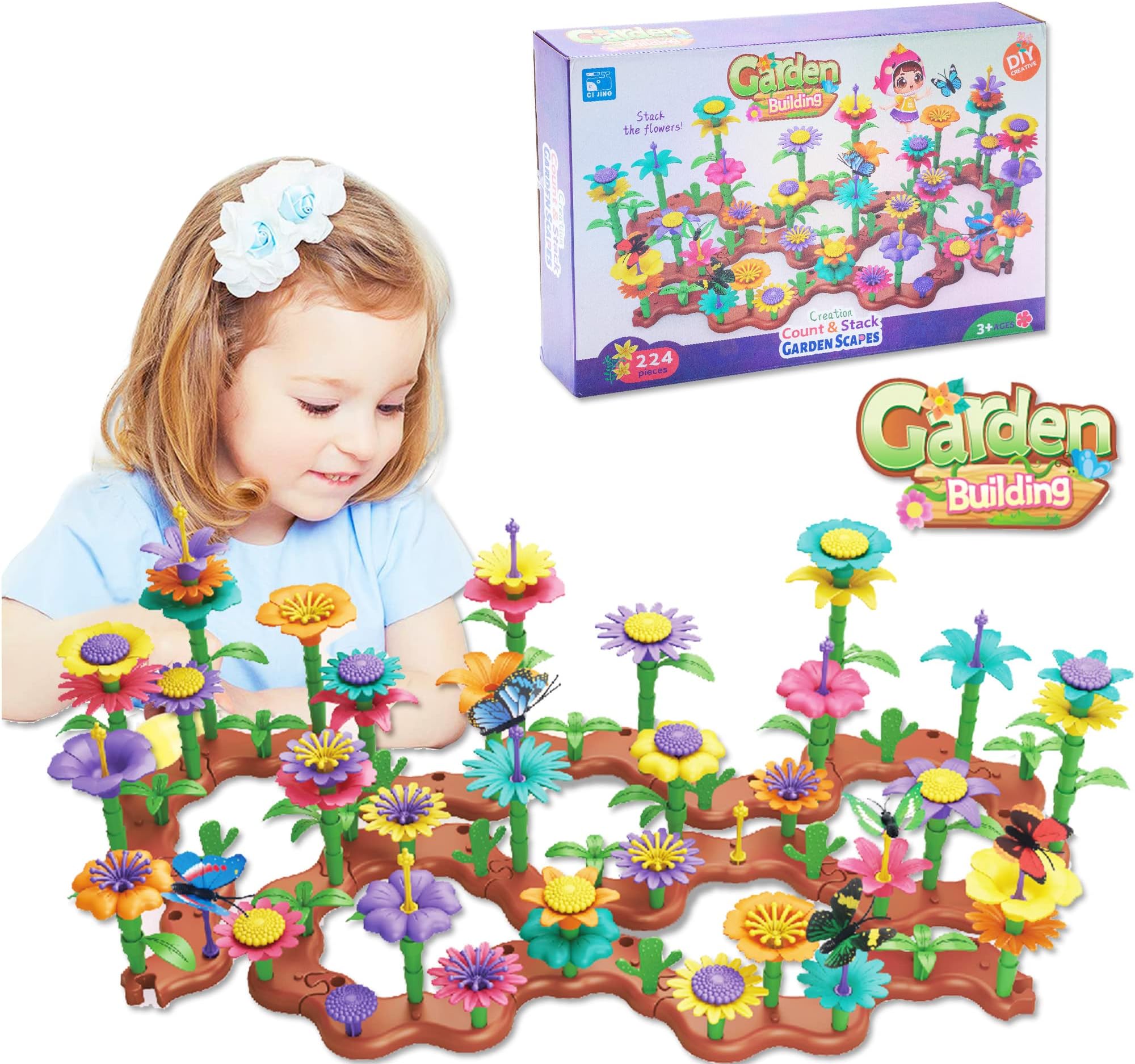 GIGIPIG Flower Garden Building Toys for Girls Age 3, 4, 5, 6 Year Old ...