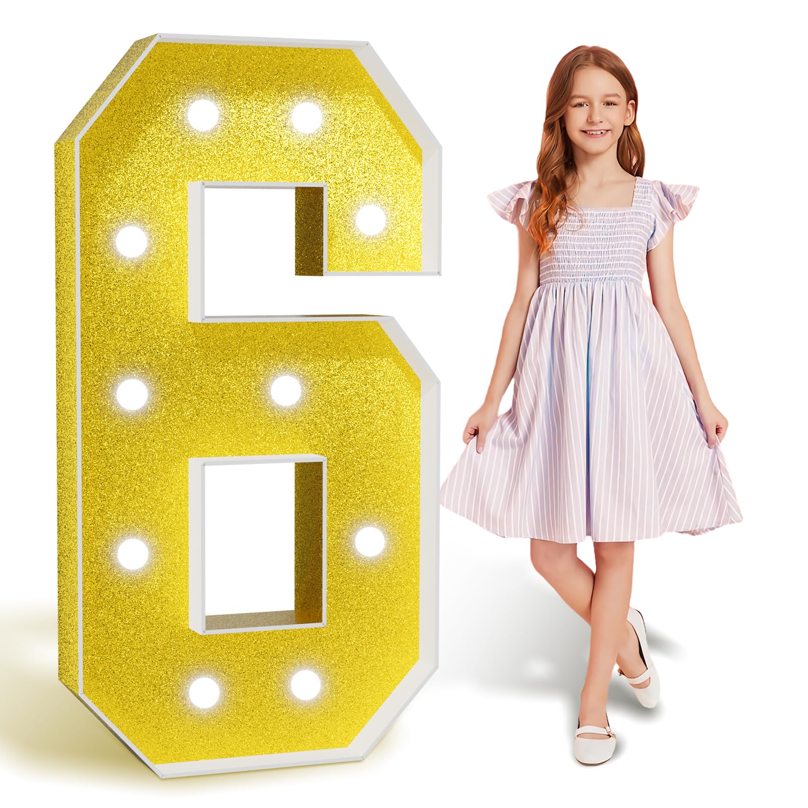 Snapklik.com : Marquee Numbers Gold Party Decoration: 4FT Large Light ...