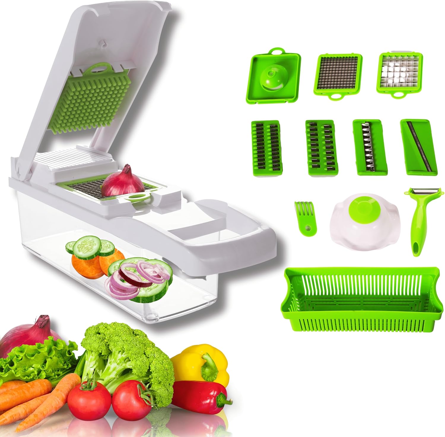 Amazon.com: 13-in-1 Food Chopper, Professional Veggie Slicer cutter ...