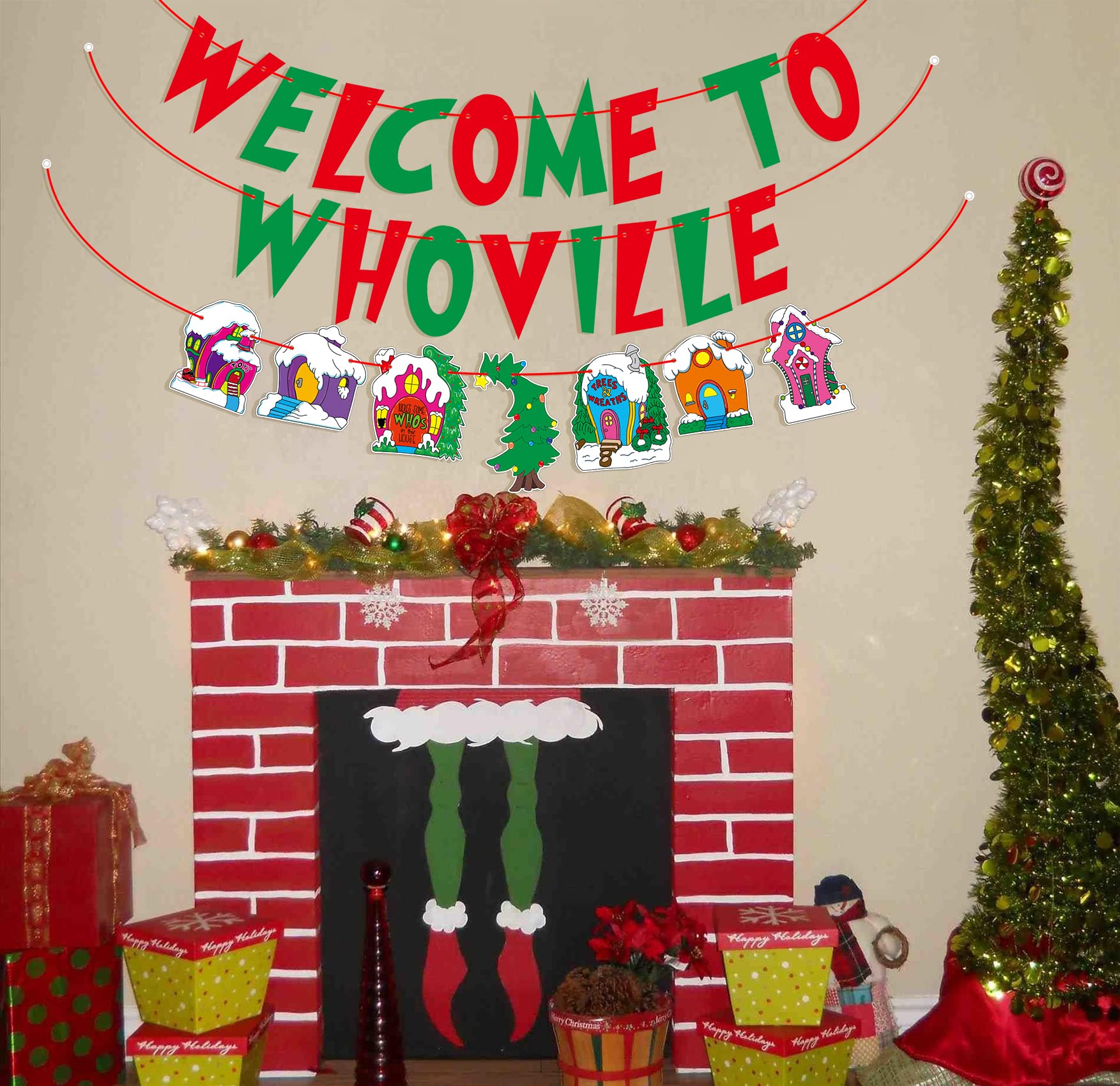 Whoville Theme Office Decoration Merry Christmas Banner,Christmas