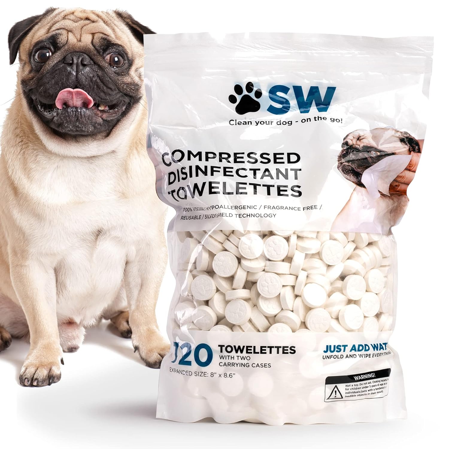 Amazon.com: Silver Paw Expandable Pet Wipes, Toilet Paper Tablets for ...