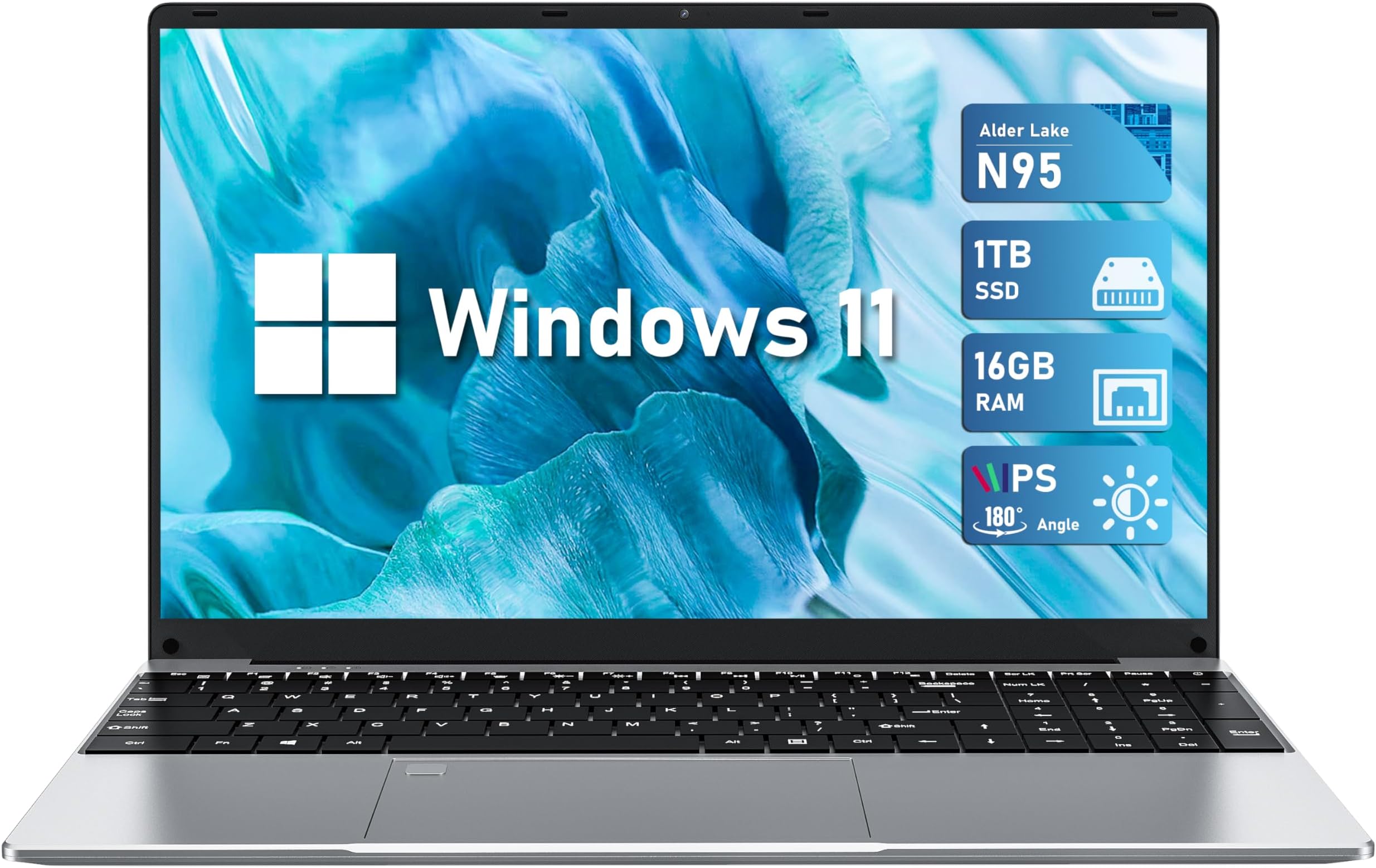 FUNYET 16 Inch Laptop, Celeron N95 Laptop (up to 3.4GHz), 16GB DDR4 1TB ...