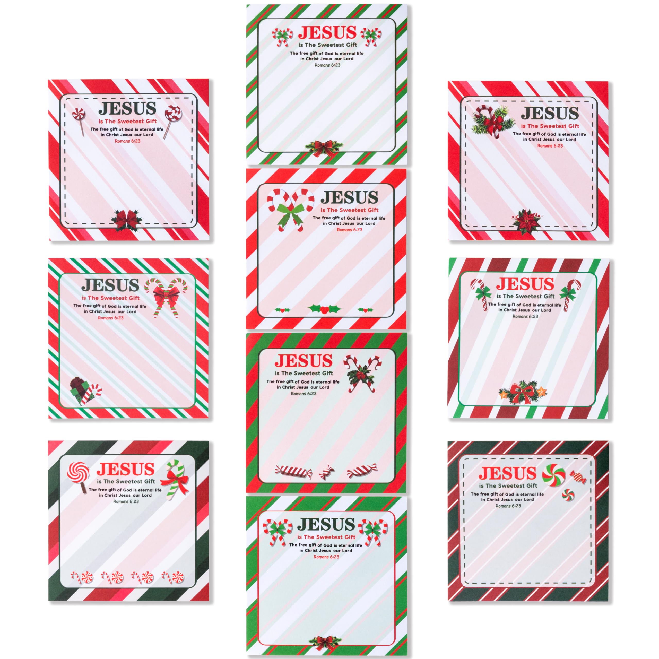 Amazon.com : Xqumoi 30 Pack Christmas Candy Cane Sticky Notes ...