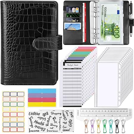 Accwork Budget Binder 37PCS, A6 Budget Planner Money Saving Wallet with ...
