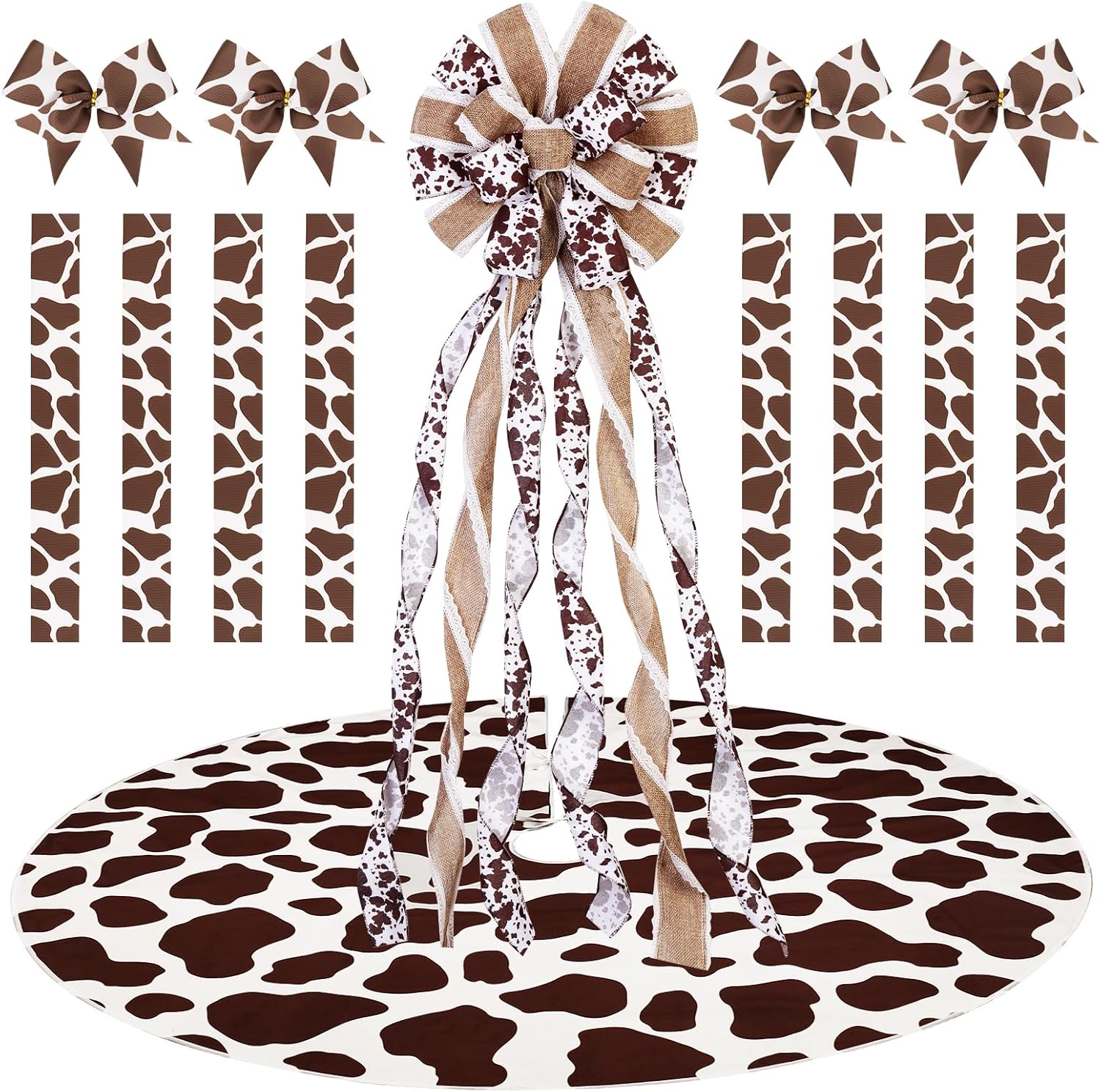 Amazon.com: Fangleland Cow Print Christmas Tree Decorations with Large ...
