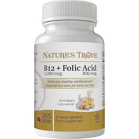 Amazon.com: Vitamin B12 1000mcg with Folic Acid 800mcg by Nature's ...