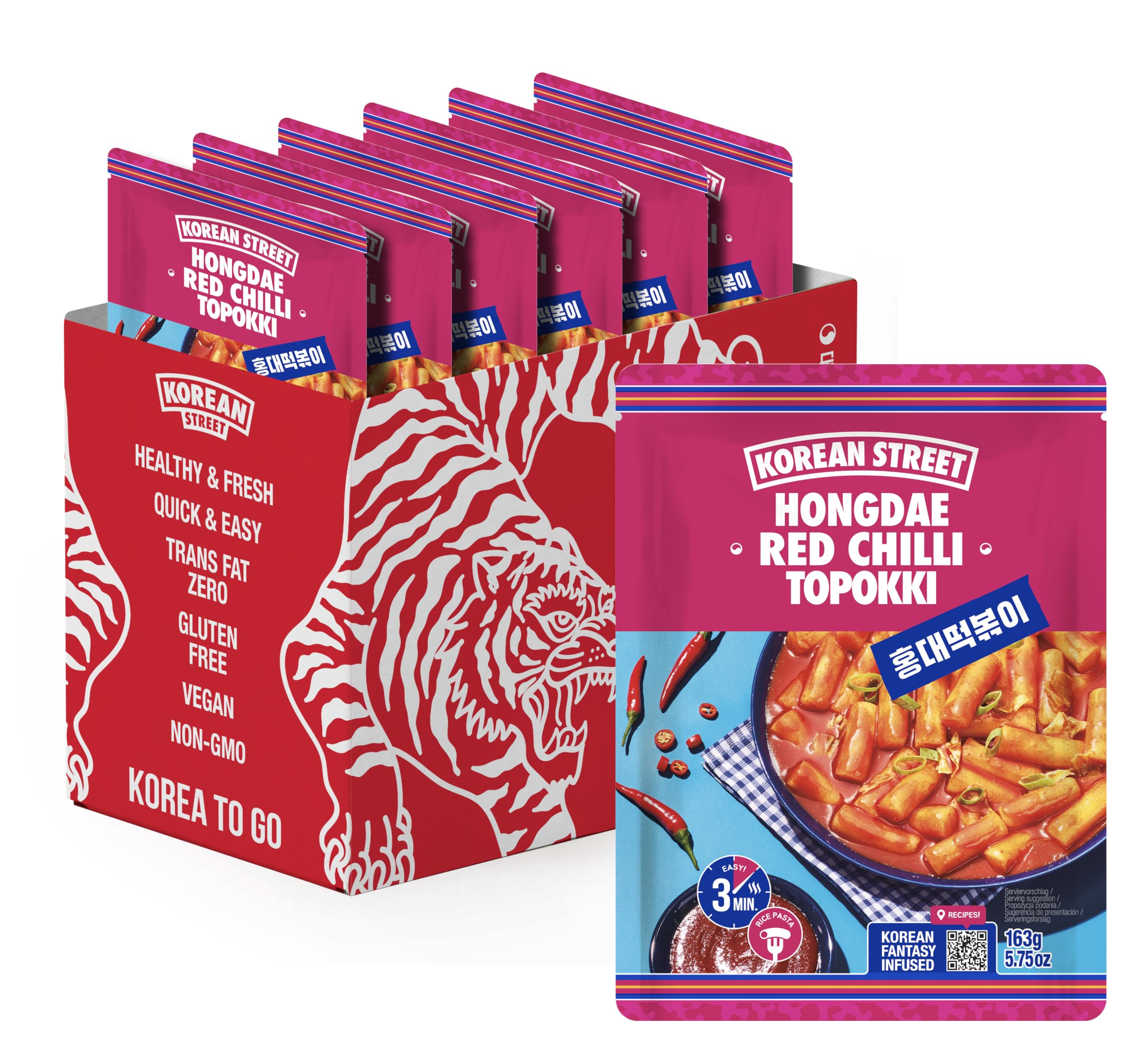 Amazon.com: [Korean street] Hongdae Red Chillli Tteokbokki Rice cakes ...