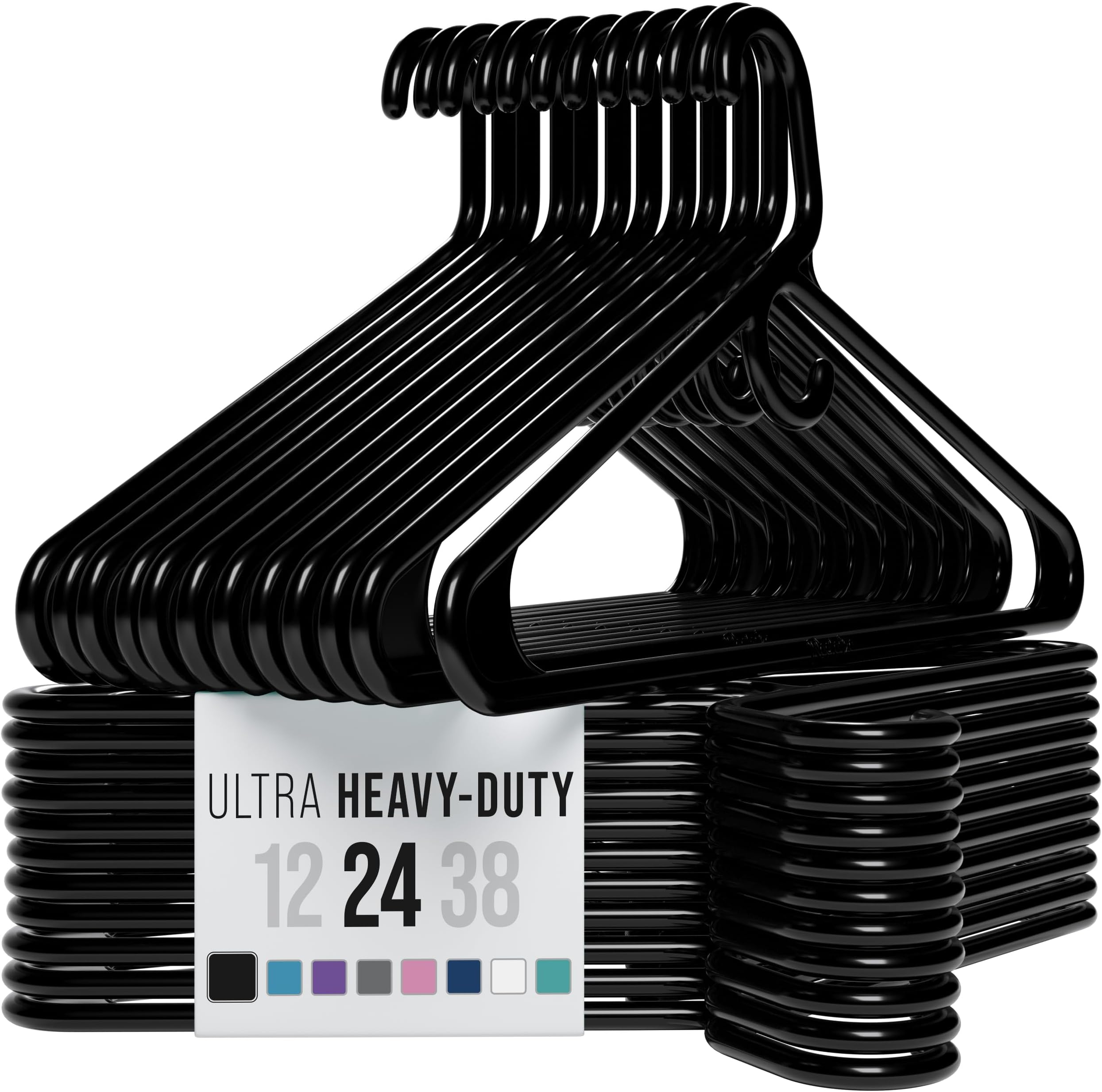 Amazon.com: NEATERIZE Ultra Heavy Duty Plastic Clothes Hangers - Black ...
