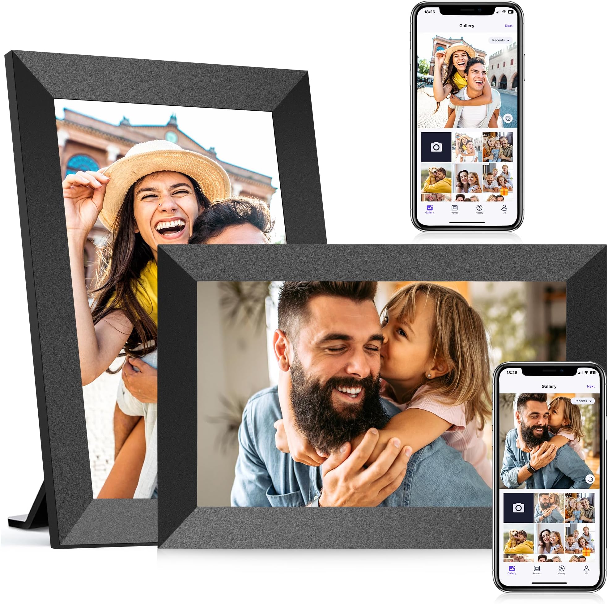 Amazon.com : Uhale 2 Pack Digital Photo Frame 32GB Storage 10.1 Inch ...