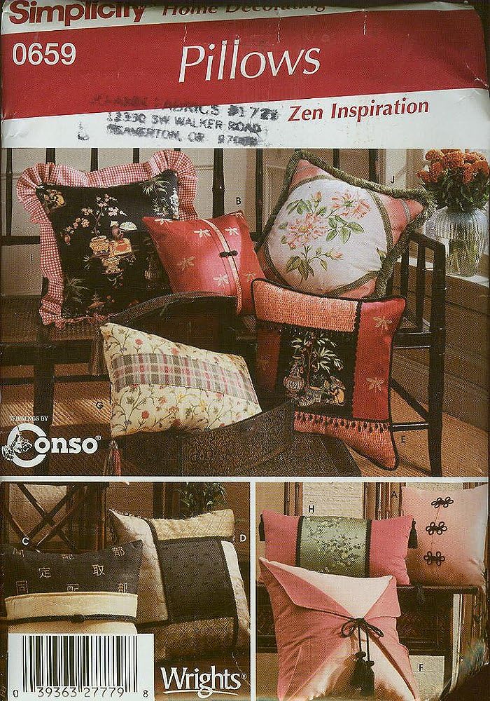 Amazon.com: Simplicity Home Decorating Pillows Pattern 0659 ~ Zen ...