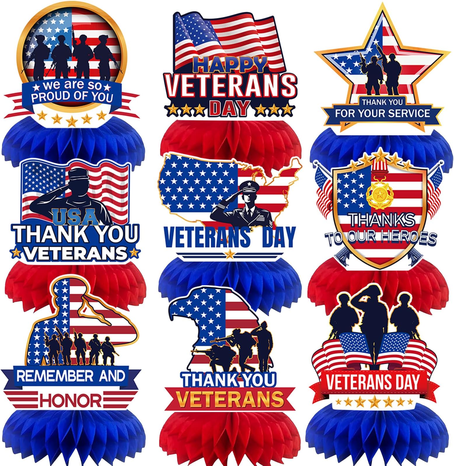 Amazon.com: VorkiVecki Thank You Veterans Decorations - Veterans Day ...