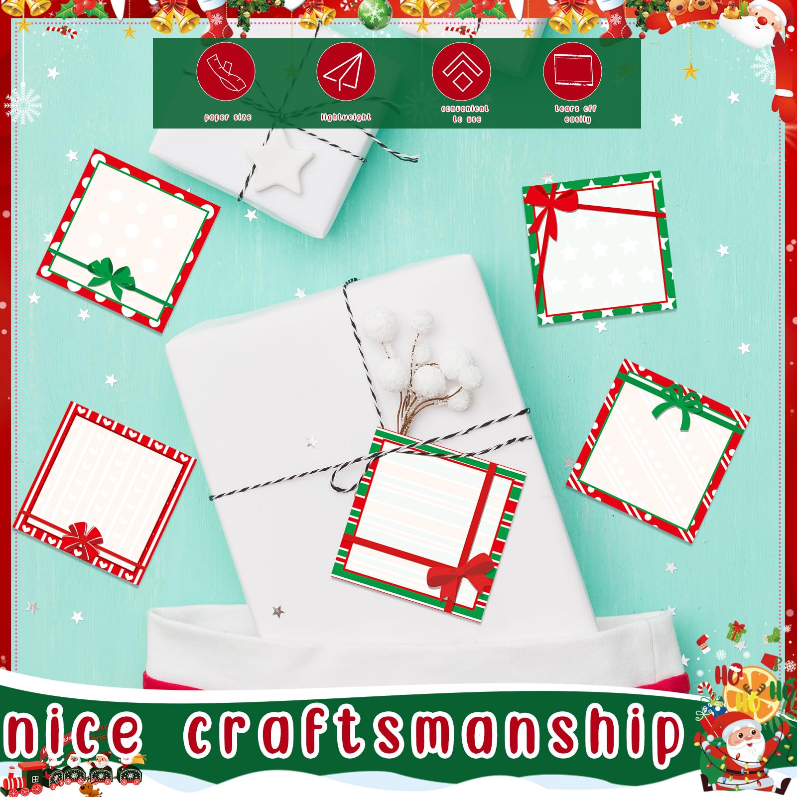 Snapklik.com : Handepo 12 Pack Christmas Sticky Notes Bulk Red Green ...