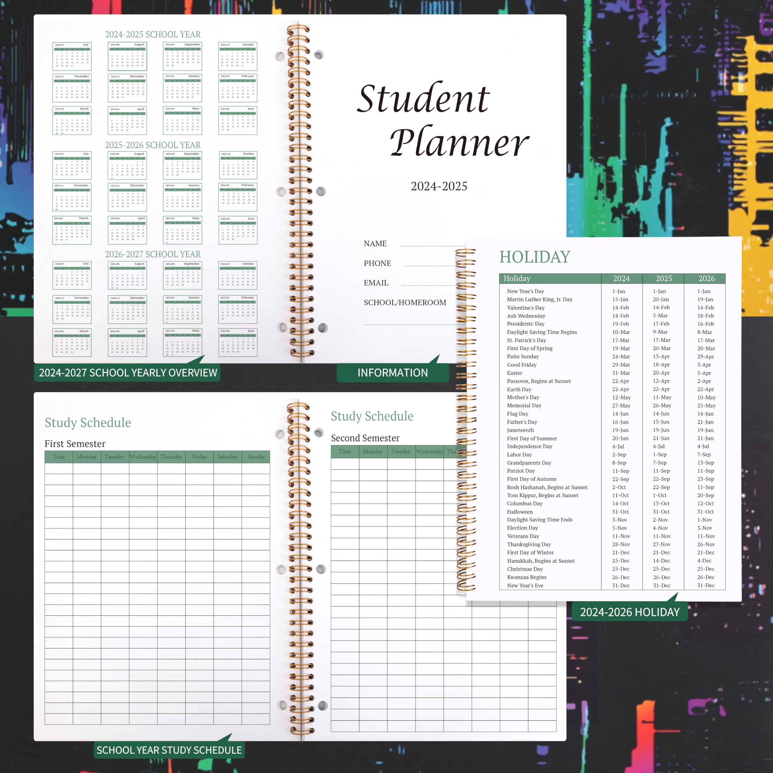 Snapklik.com : Student Planner 2024-2025 - Monthly And Weekly School ...