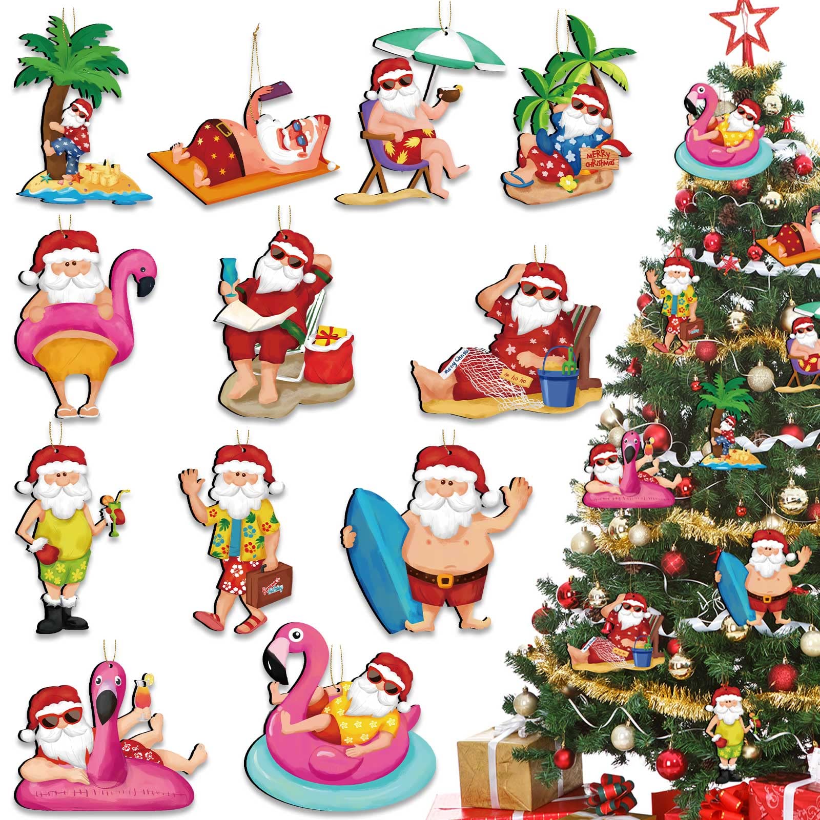 Amazon.com: Amyhill 36 Pieces Beach Christmas Ornaments for Tree Beach ...