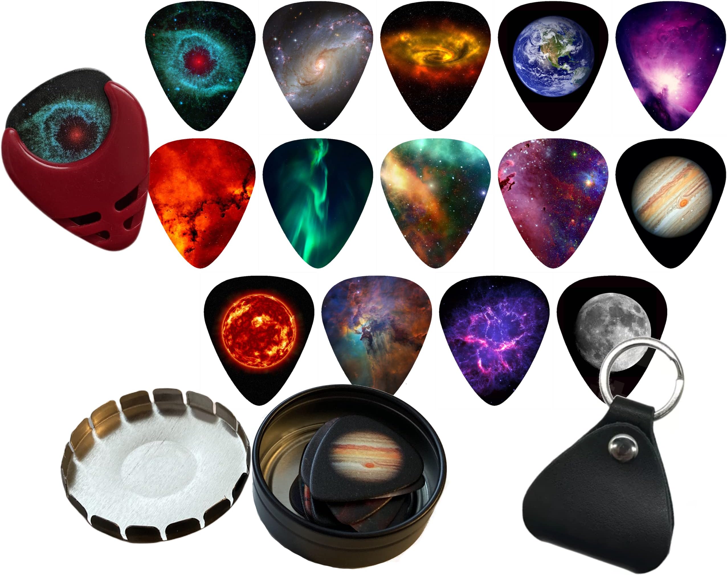 Amazon.com: Unique Guitar Picks 12 Medium Gauge Pack with Picks Holder ...