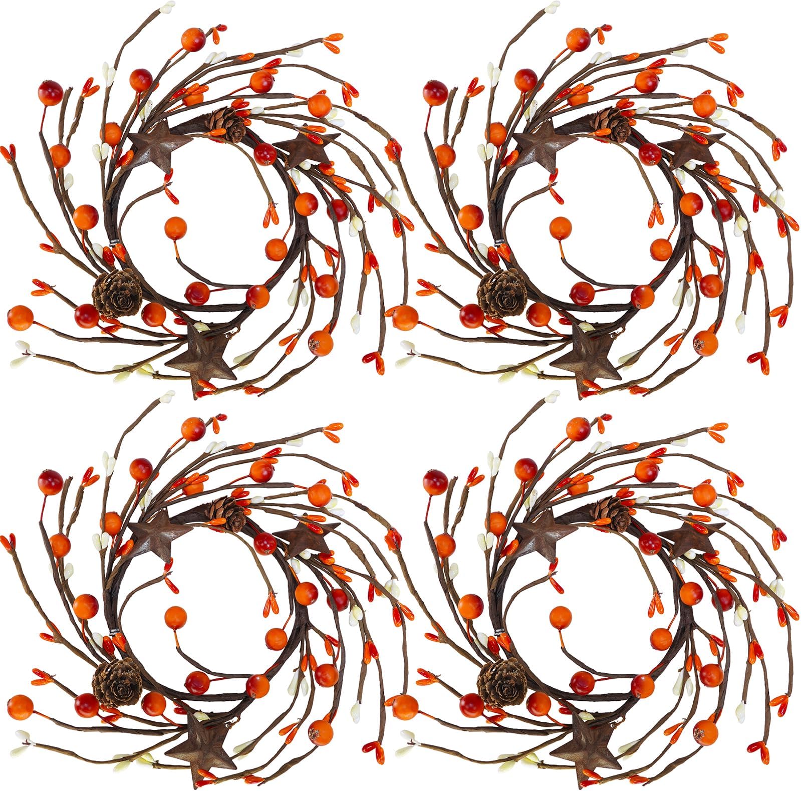 Amazon.com: Worth Imports 6.5", 12" Outer Diameter Fall Berry & Leaf ...