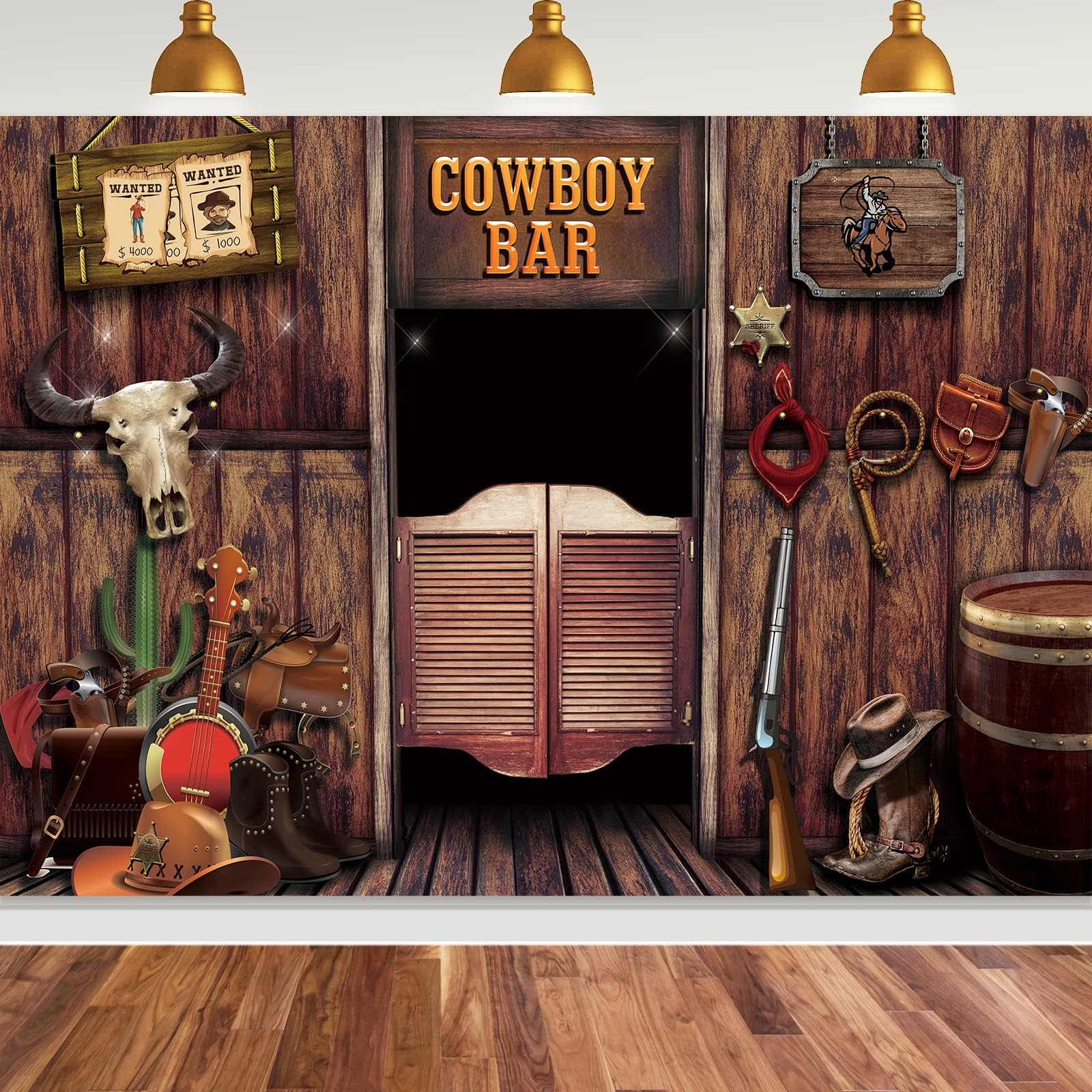 Amazon.com : Sensfun Western Cowboy Happy Birthday Backdrop Rustic ...