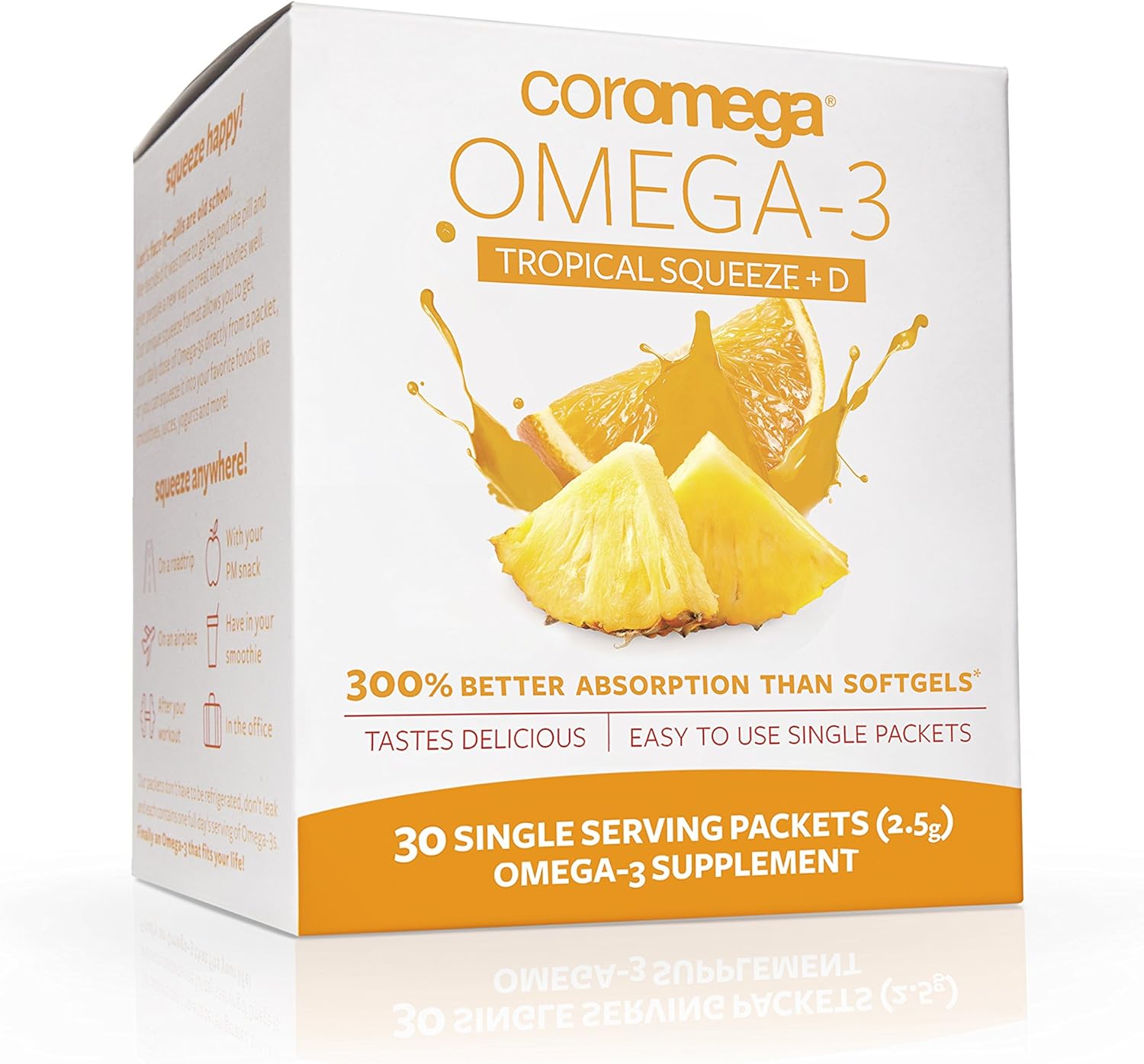 Amazon.com: Coromega Omega 3 Fish Oil Supplement with Vitamin D3, 650mg ...