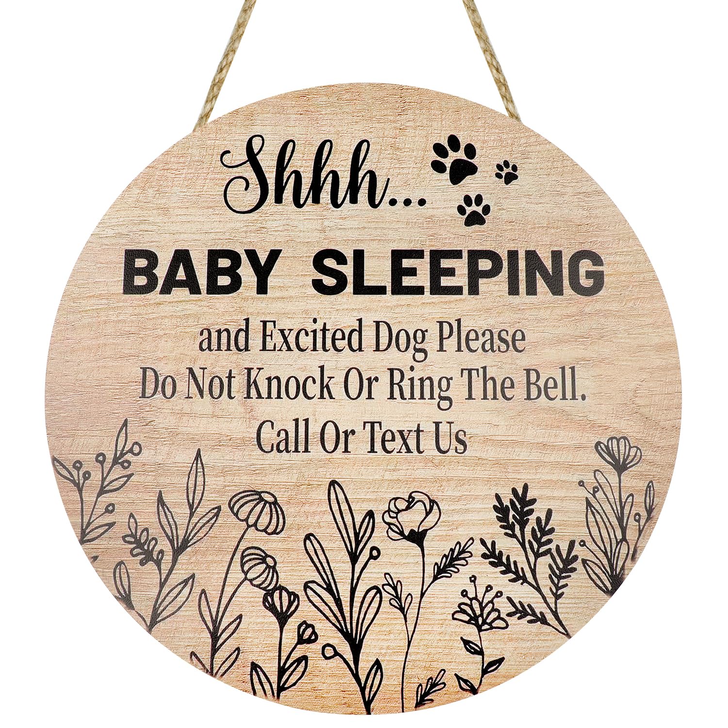 Amazon.com: Baby Sleeping Sign for Front Door, Please Do Not Knock Or ...