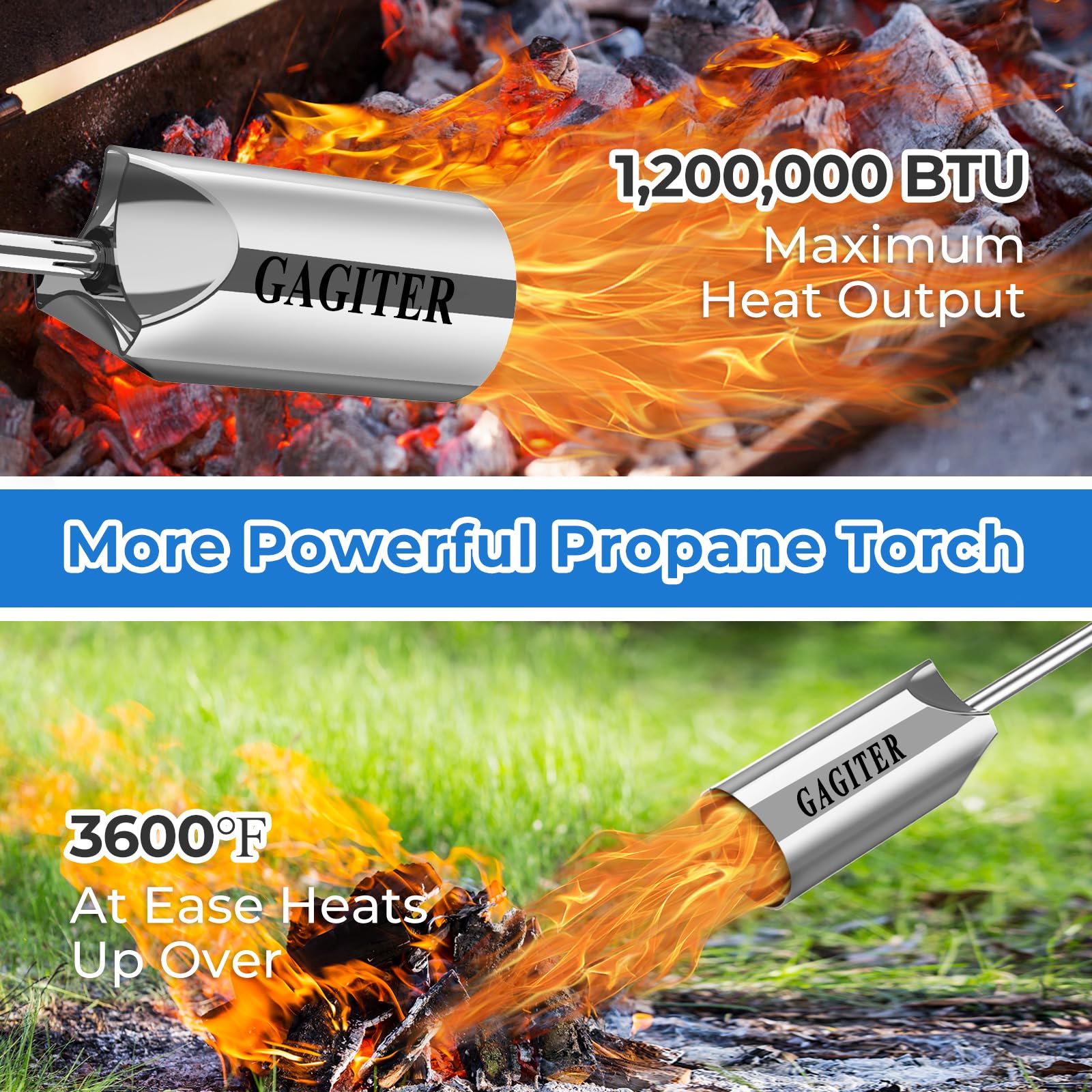 Propane Torch Weed Burner Kit, High Output 1,200,000 BTU with 10FT Hose ...