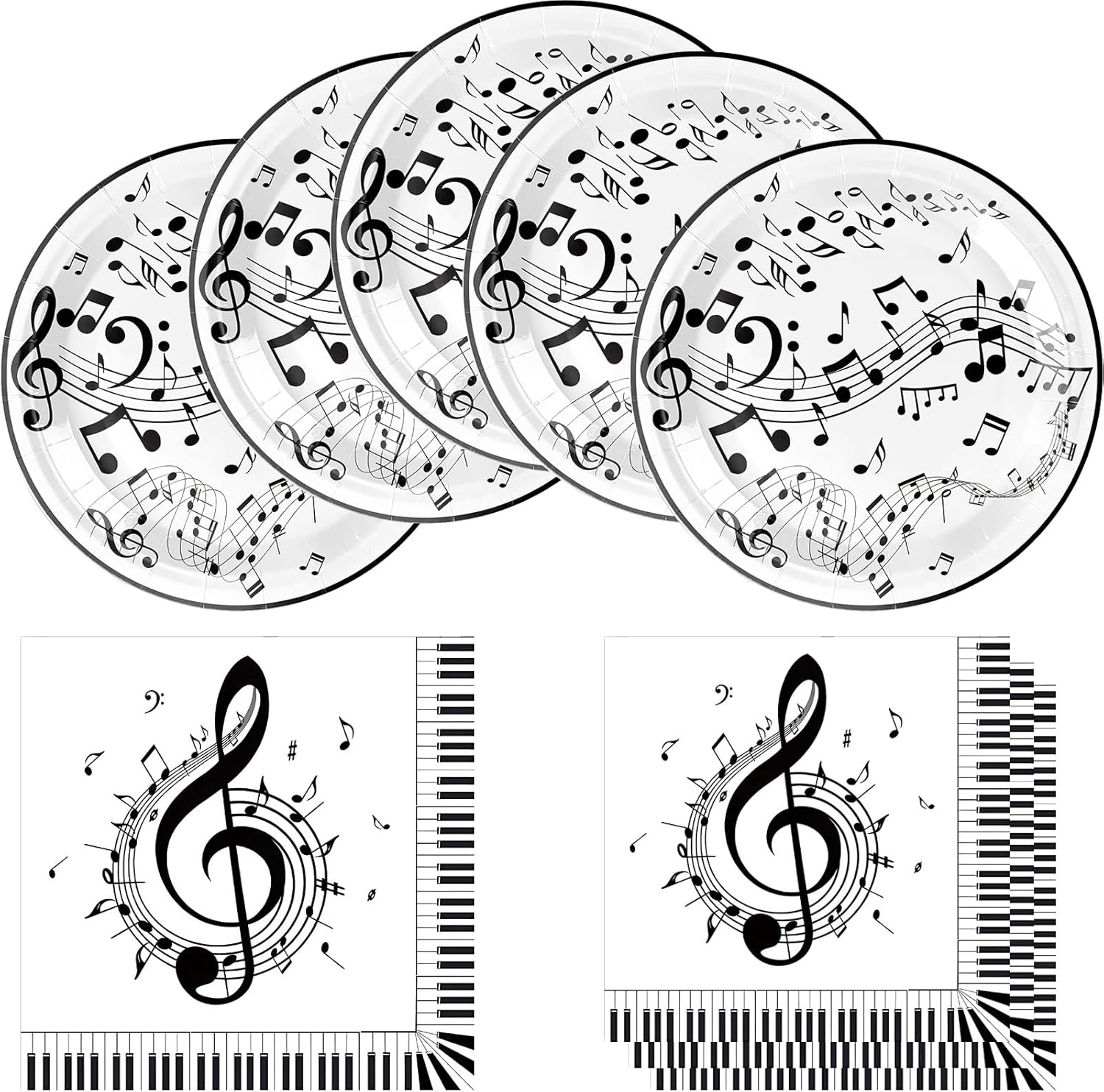 Amazon.com: HJFZLY Musical Note Tableware Set, Music Themed 20 Plates ...