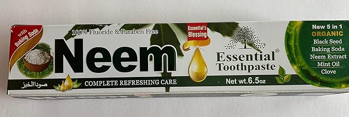 Amazon.com : Neem Essential Toothpaste New 5 in 1 100% Fluoride Free ...