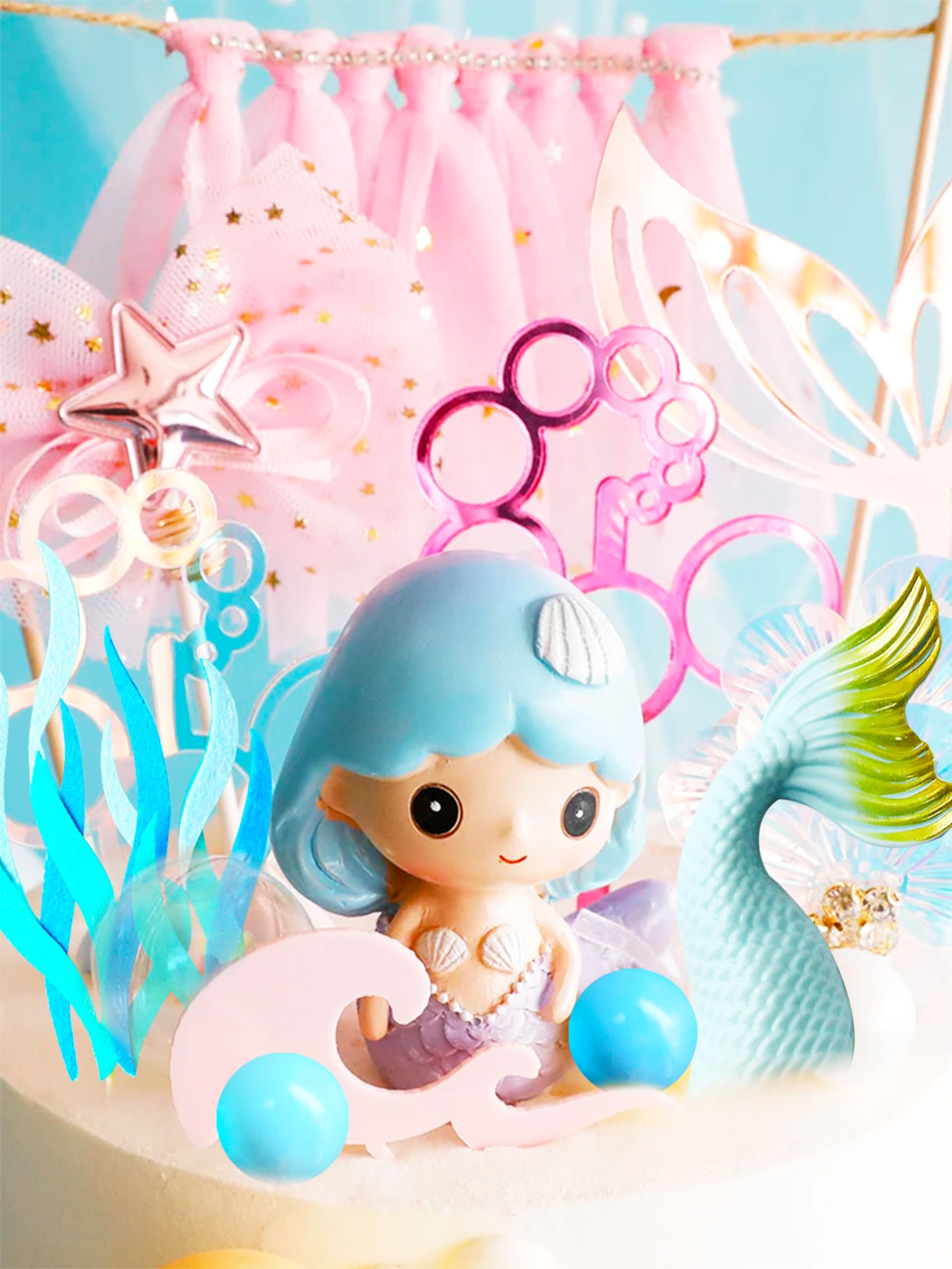 Snapklik.com : Little Mermaid Cake Topper Under The Sea Cake Decoration ...