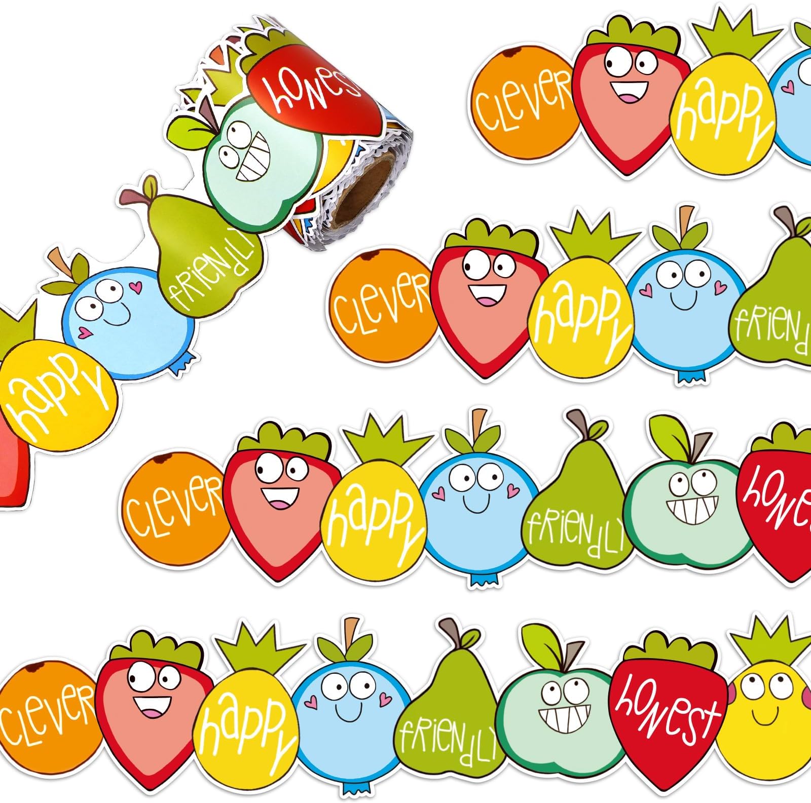 Amazon.com: Whaline 32.8ft Fruit Bulletin Board Borders Cute Cartoon ...