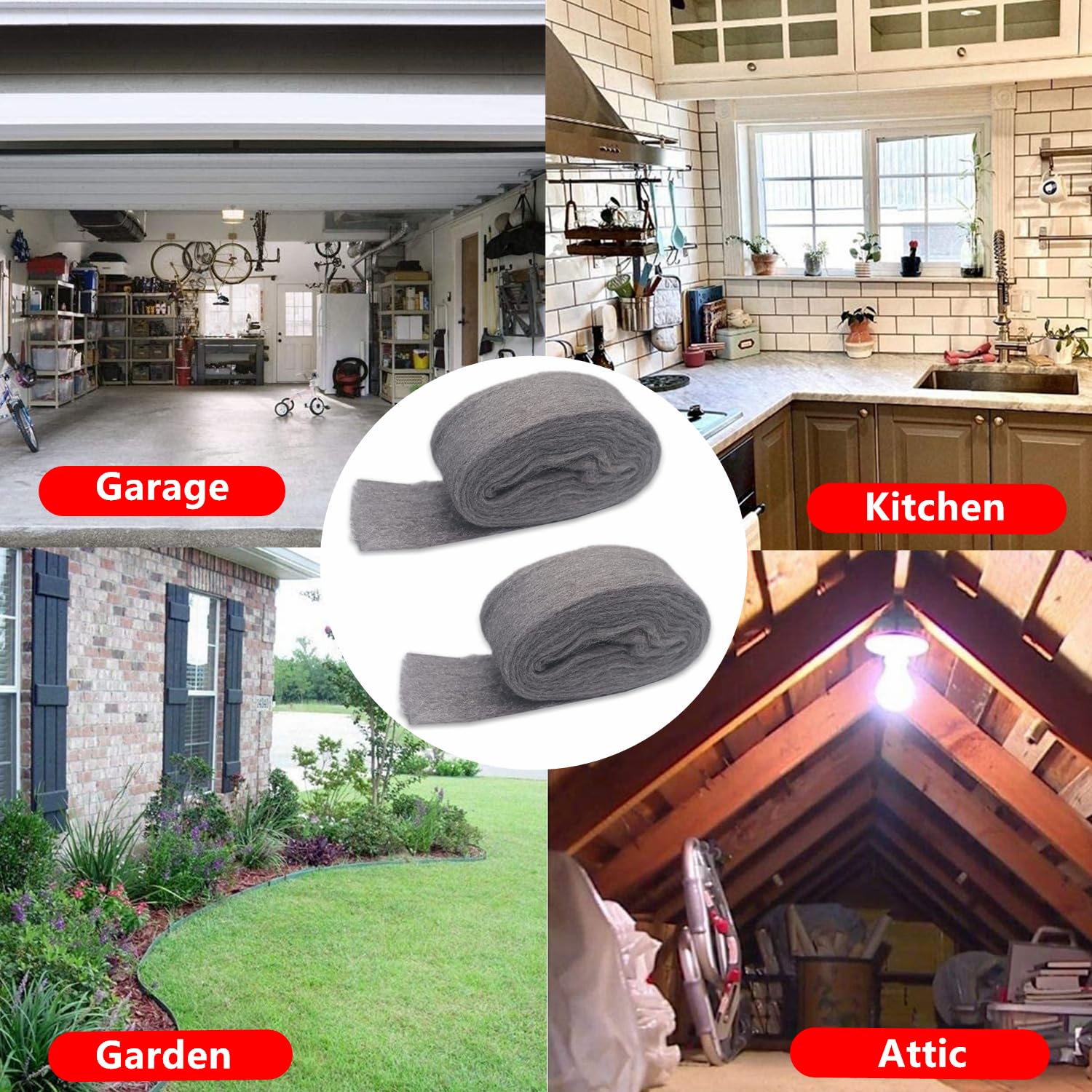 Snapklik.com : 32FT Steel Wool Roll, Antfees Steel Wool Fill Fabric ...