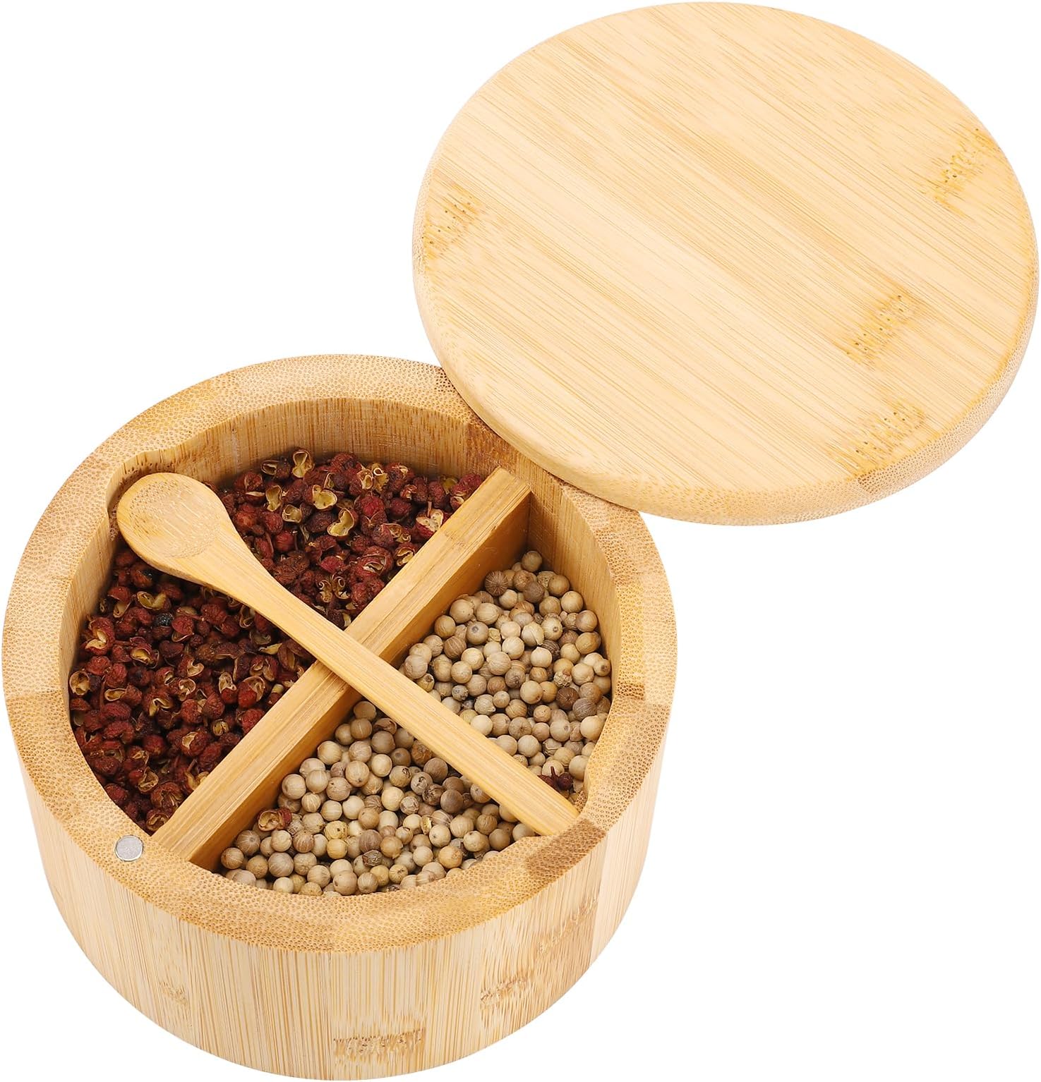 Amazon.com: Generic Large Salt Spice Box with Swivel Lid Bamboo Salt ...