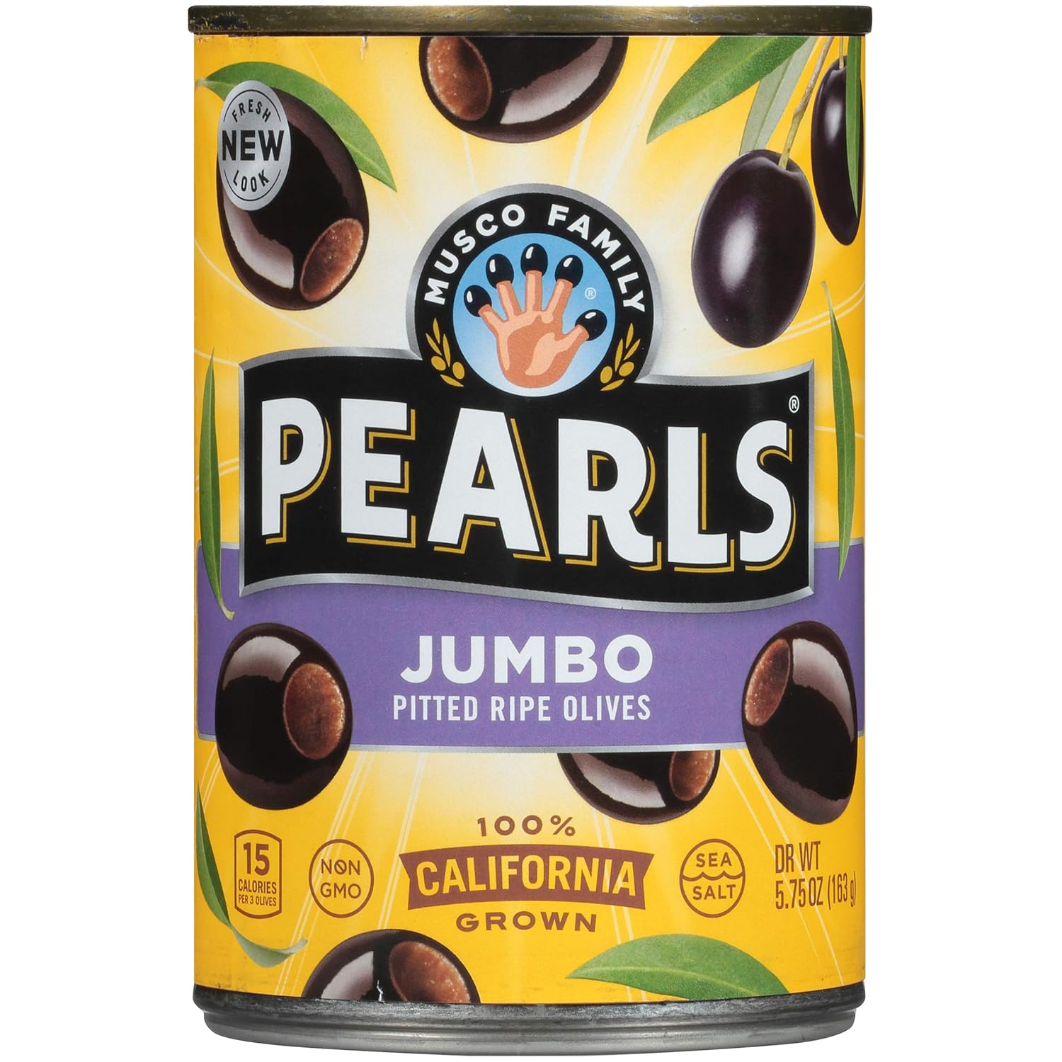 Amazon.com: PEARLS Ripe Pitted, Jumbo Black Olives, 5.75 oz, 12-Cans