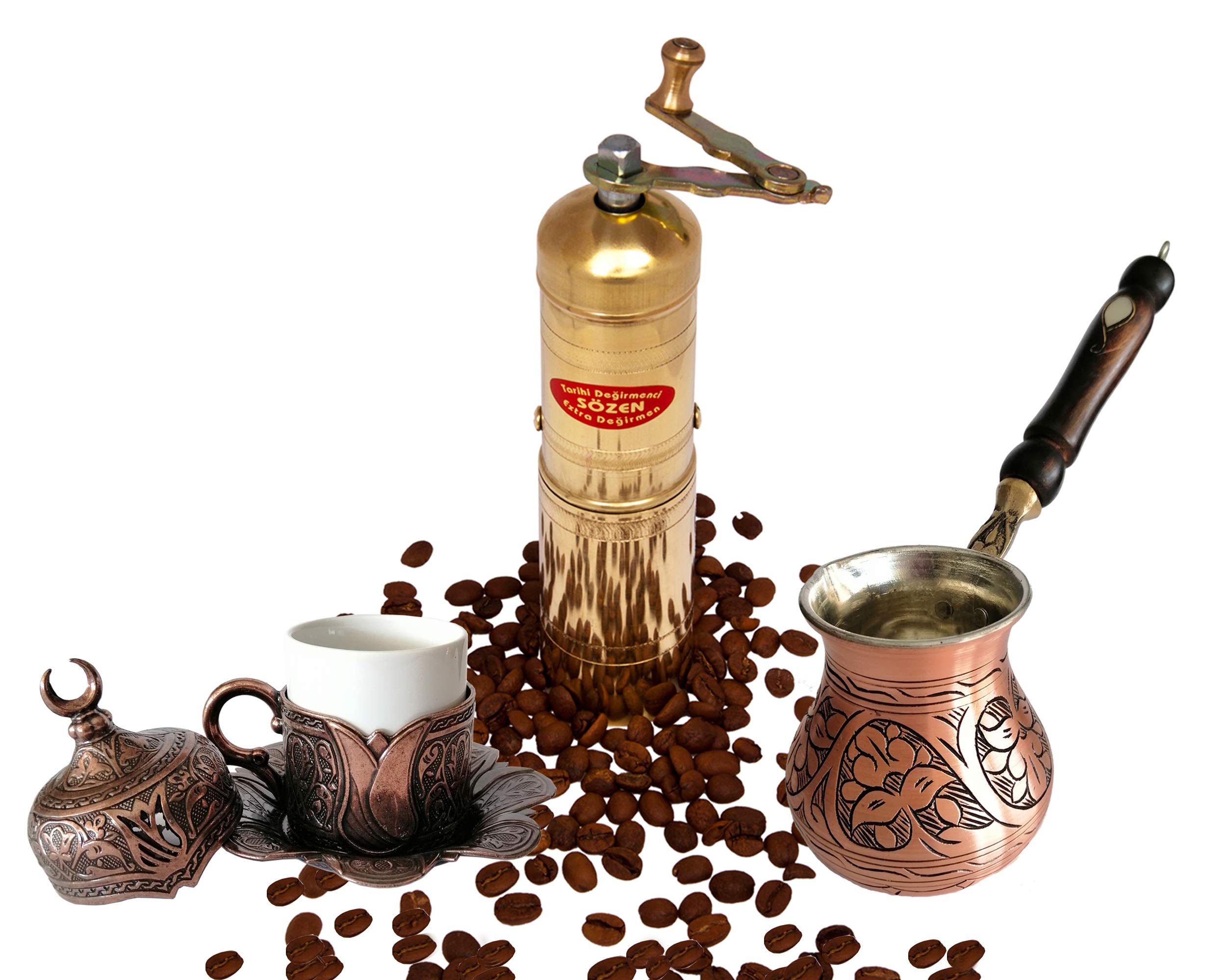Buy 7" Handmade Manual Brass Coffee Mill Grinder Sozen Coffee Maker ...