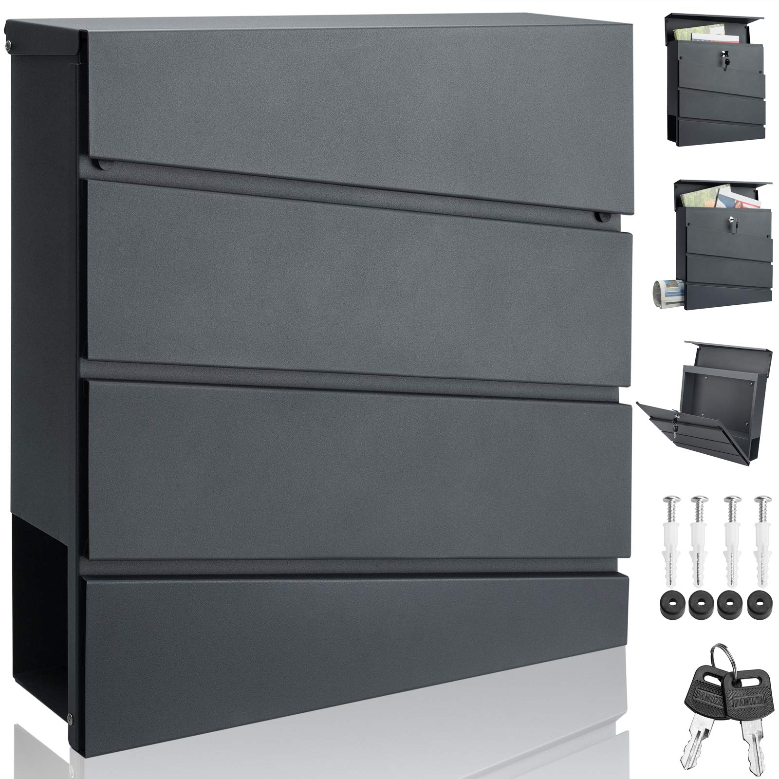 MONZANA® Post Box | Wall Mounted Letter Box Steel | Waterproof ...