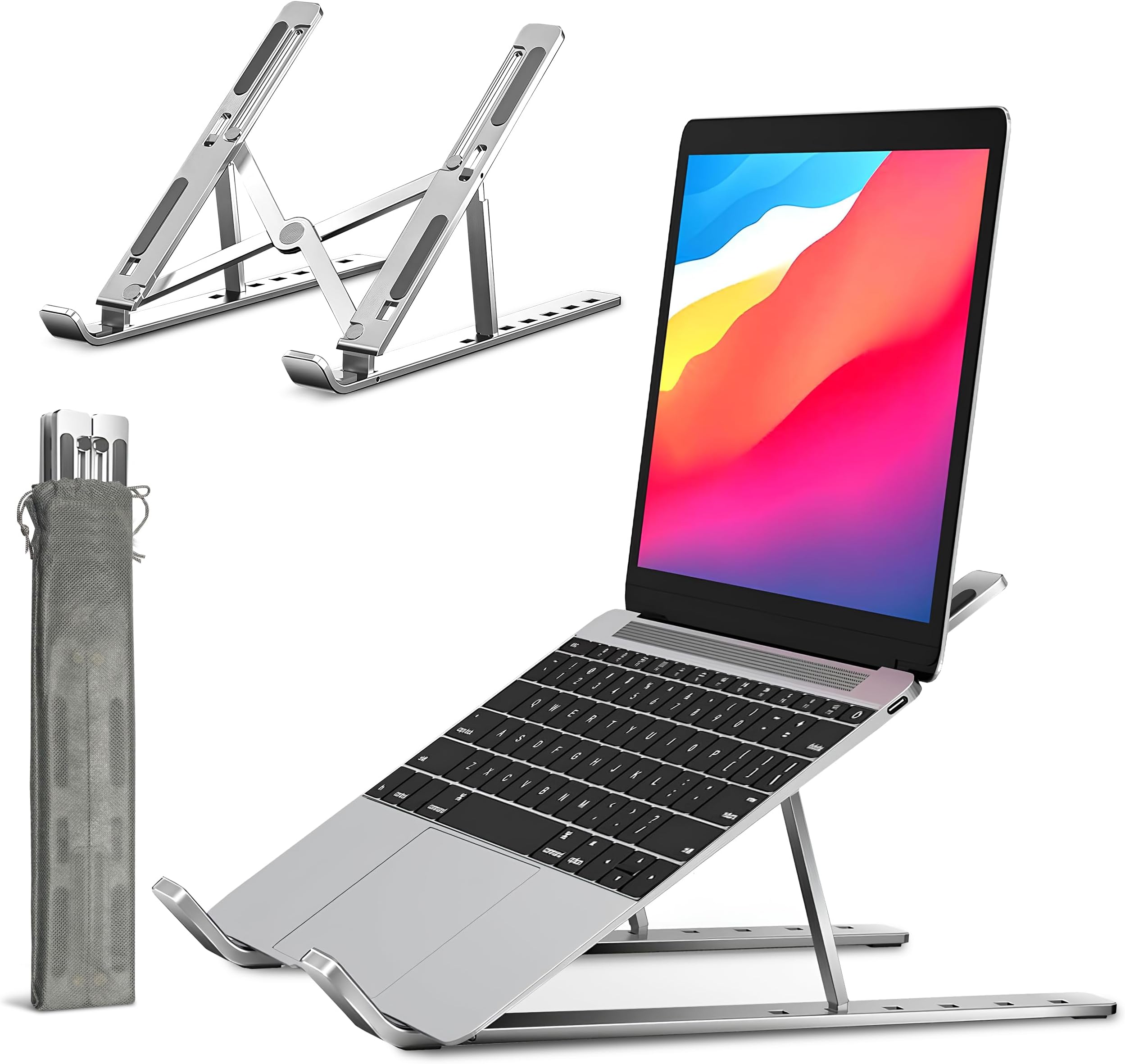 LAC FUTURE Laptop Stand for Desk - Foldable Laptop Riser with 10 ...